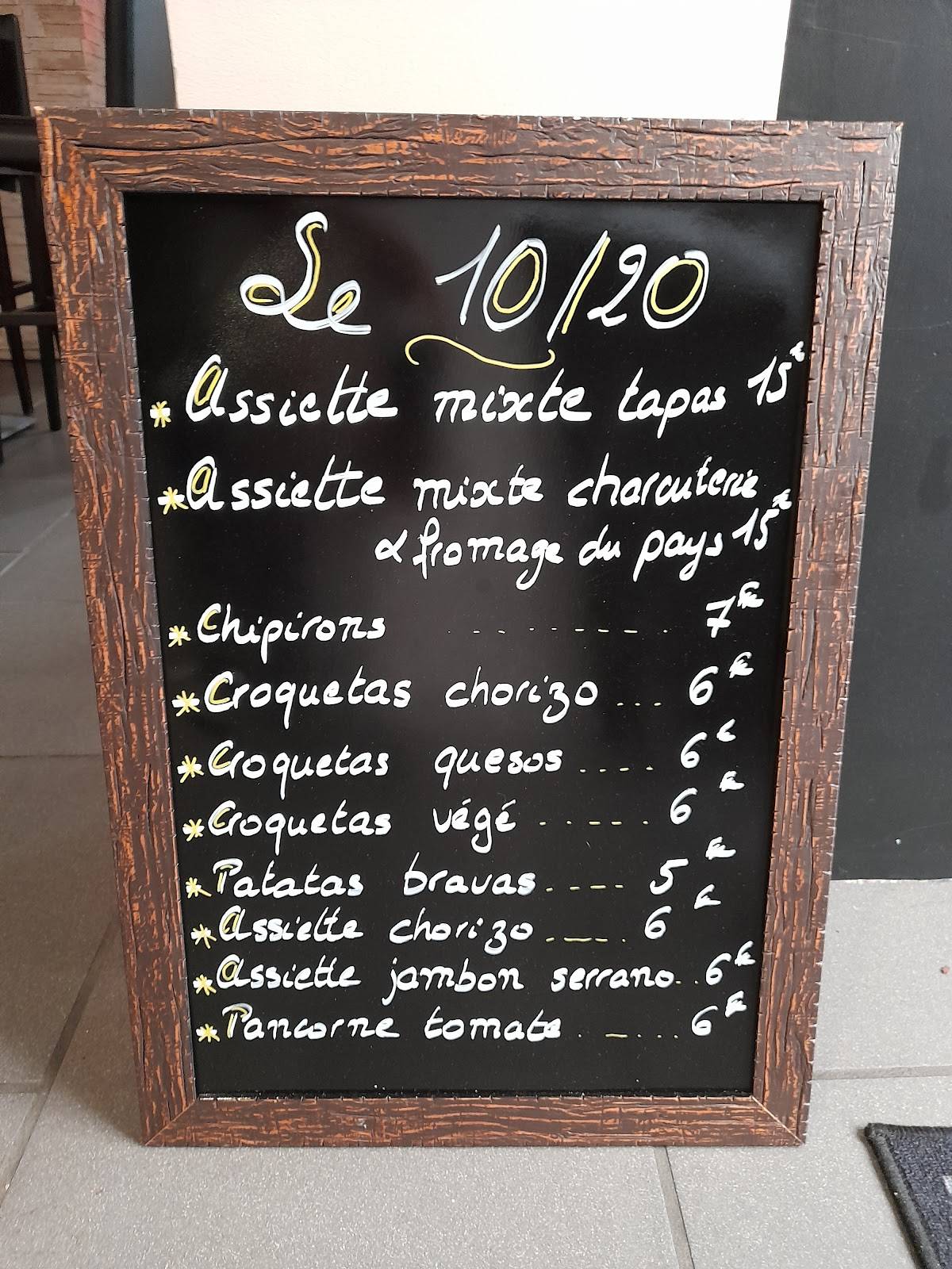Carta de Le 10.20 Bar tapas Lourdes, Lourdes