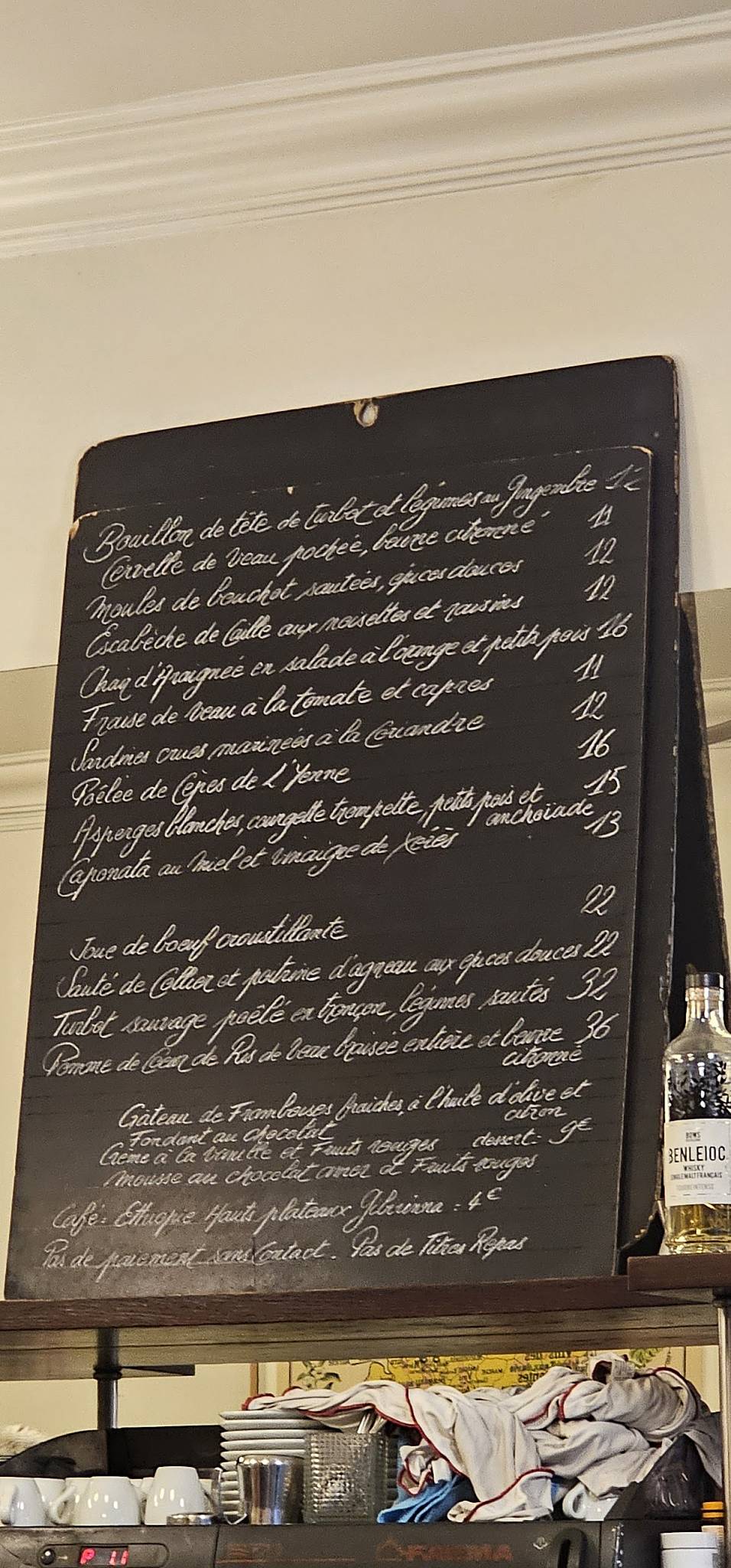 Menu at Le Baratin, Paris, 3 Rue Jouye-Rouve