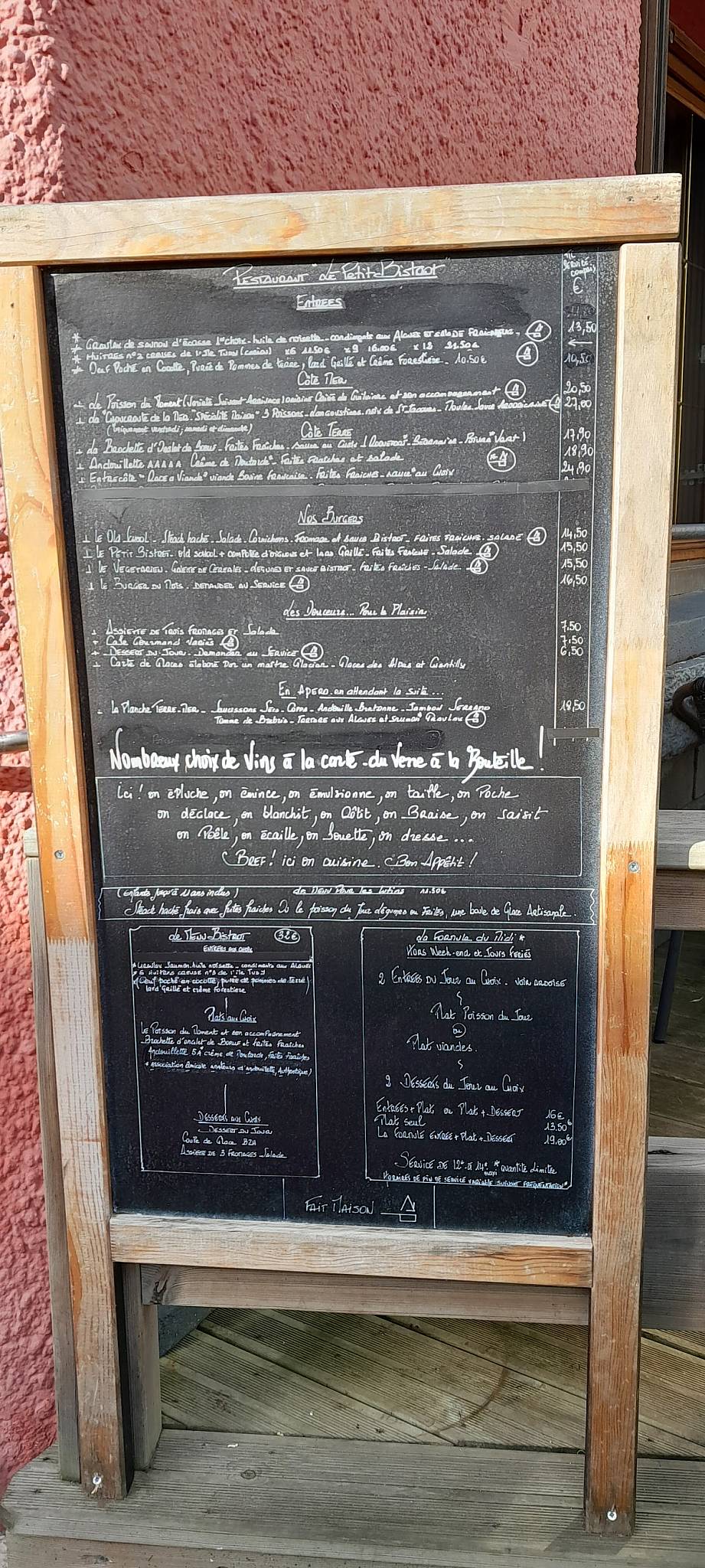 Menu au Le Petit Bistrot restaurant, Guilvinec