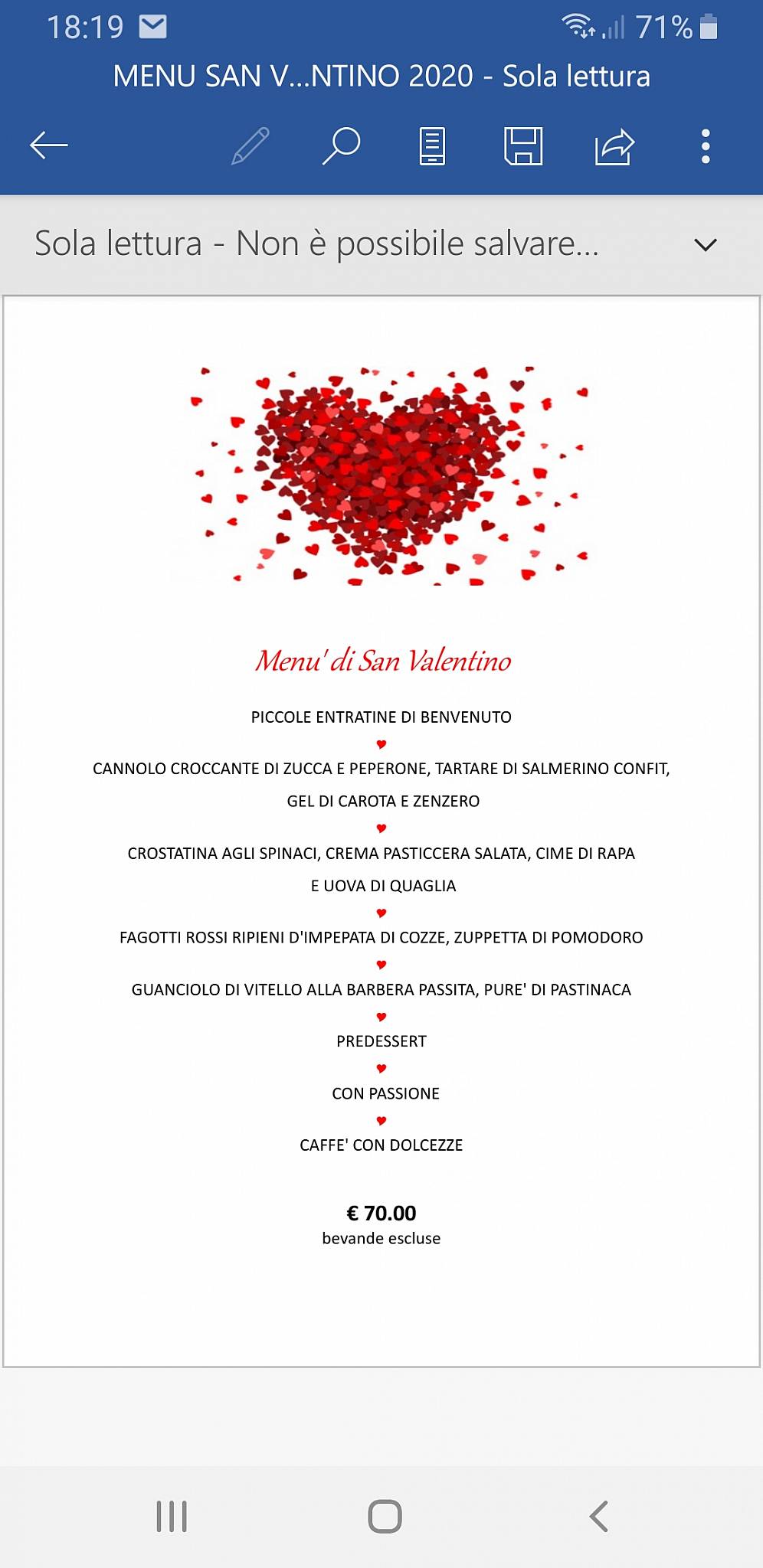 Menu da Le Scuderie del Castello di Govone ristorante, Govone