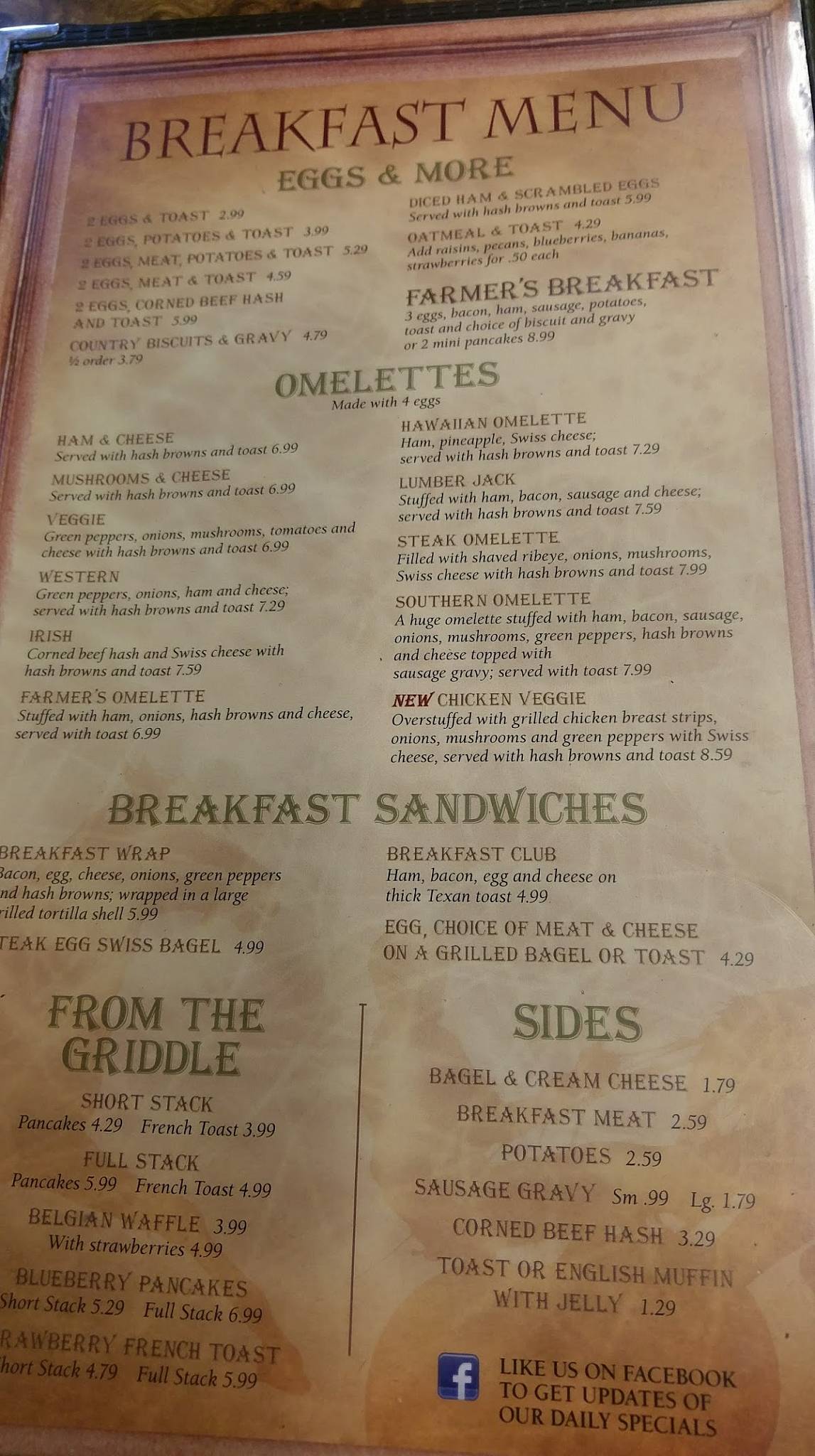 Menu at Lennon Cafe, Lennon