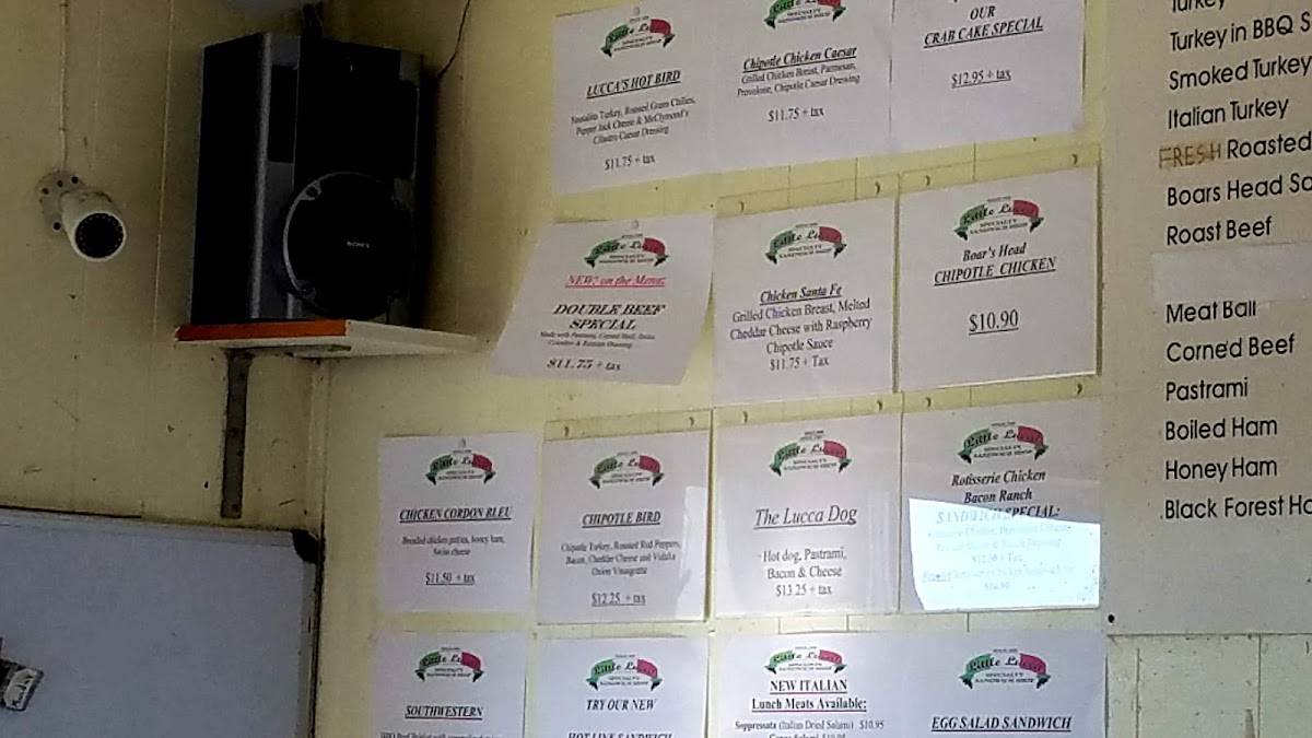 Menu at Little Lucca restaurant, South San Francisco, 724 El Camino Real