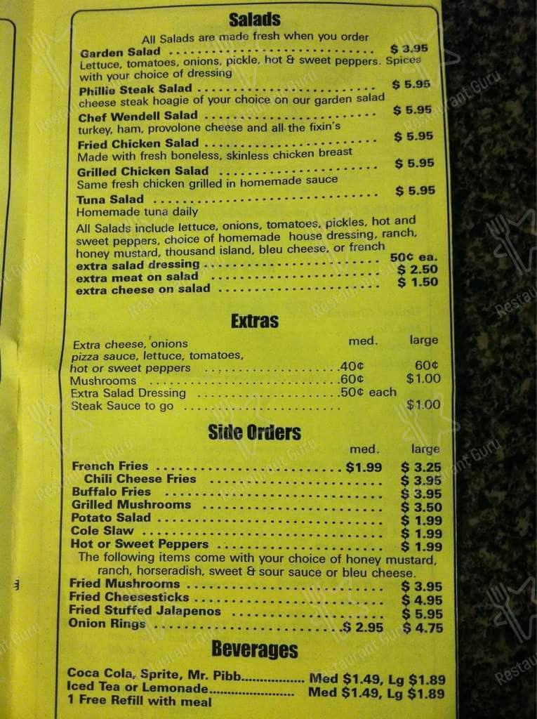 Menu at Little Phillies restaurant, Covington, Industrial Blvd D