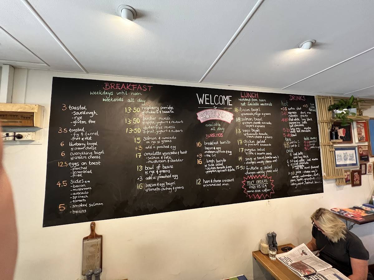 Menu at Little Willy's restaurant, Northbridge, 267 William St