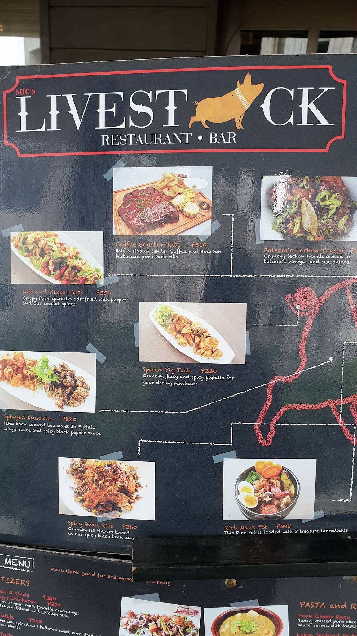 Menu at Livestock restaurant, Taguig
