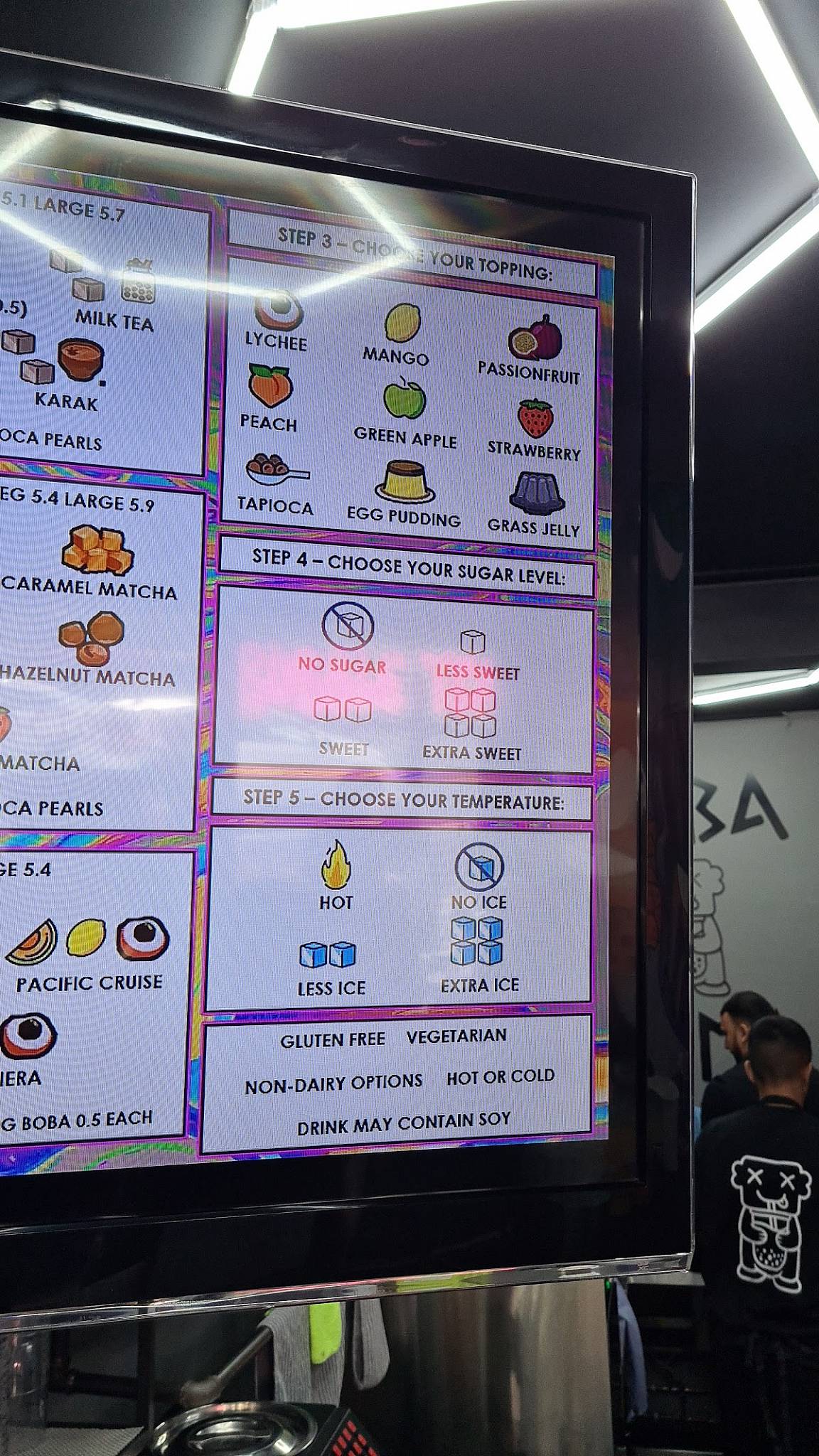 Carta de BOBA COMA Bubble Tea - Leyton, Londres