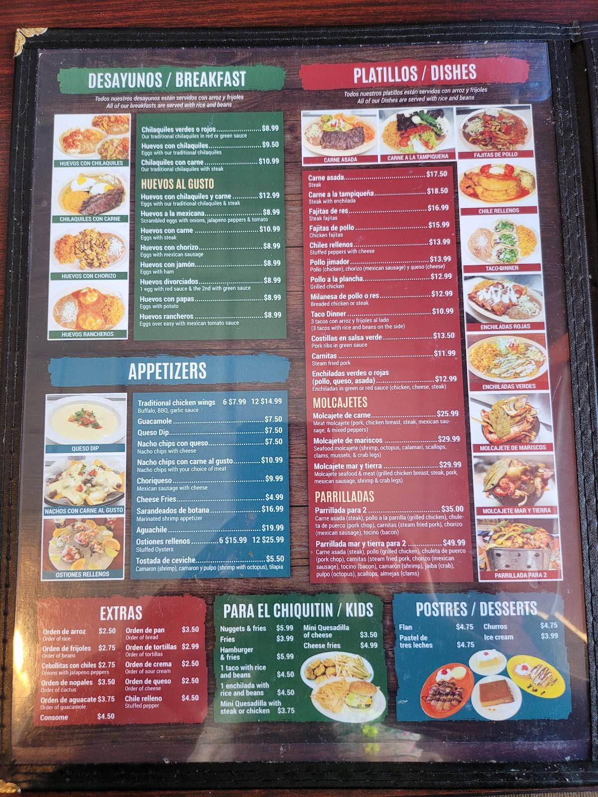 Menu at Los Agaves Mexican Restaurant, Burnsville