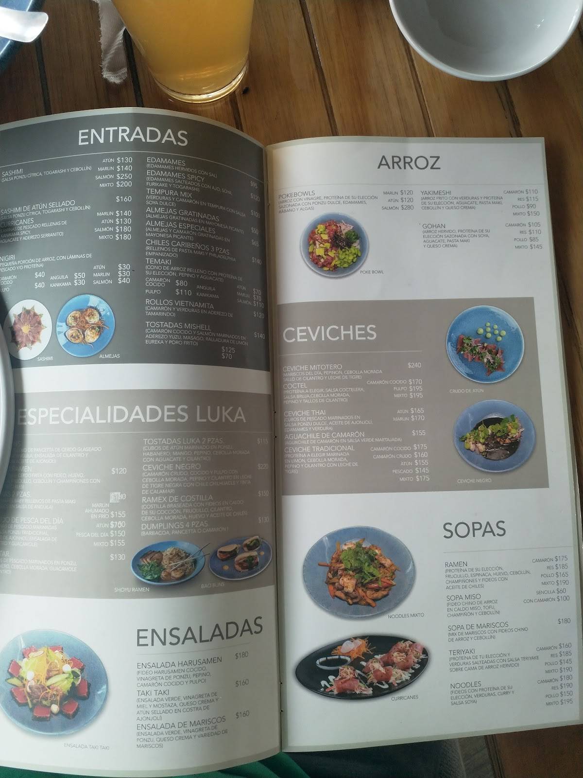 Menu at Luka Sushi & Cocina Del Mar restaurant, Mazatlán, Blvd. Marina ...