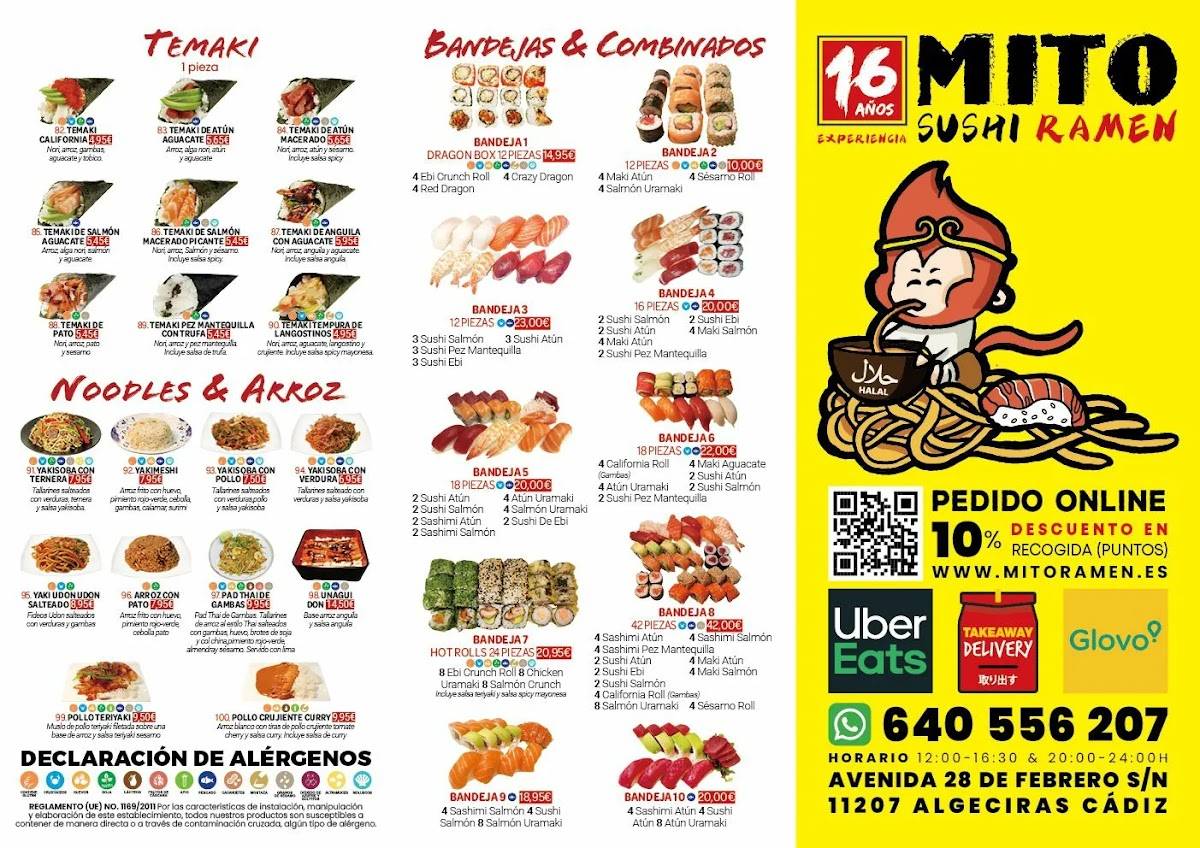 Carta del restaurante MITO SUSHI RAMEN, Algeciras
