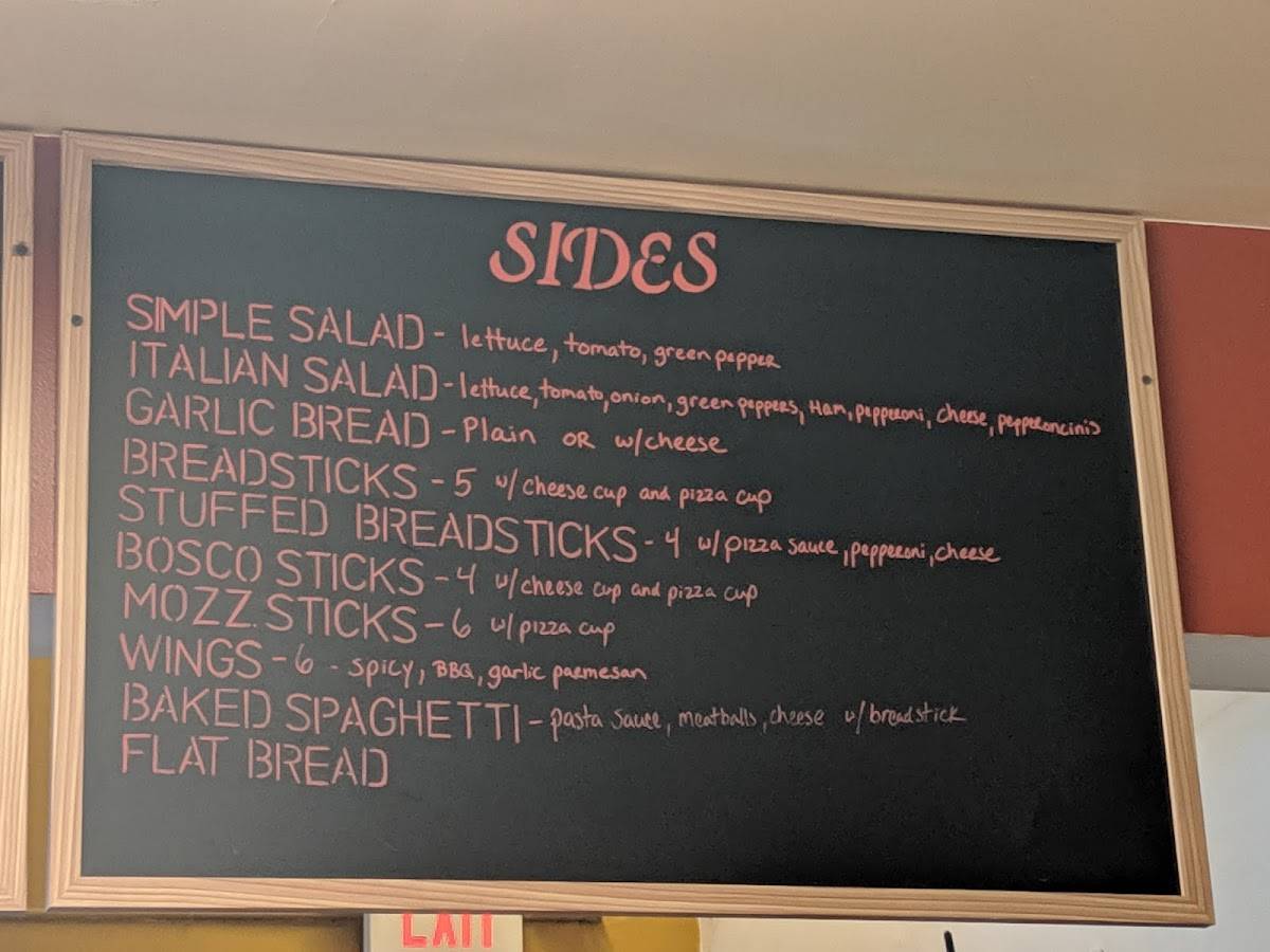 Menu at MJ's PIZZA restaurant, Lakeville, 909 N Michigan St