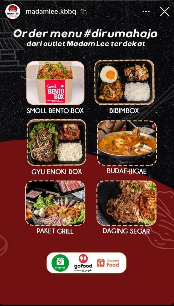 Menu at Madam Lee Kbbq Grand Wisata, Bekasi Regency