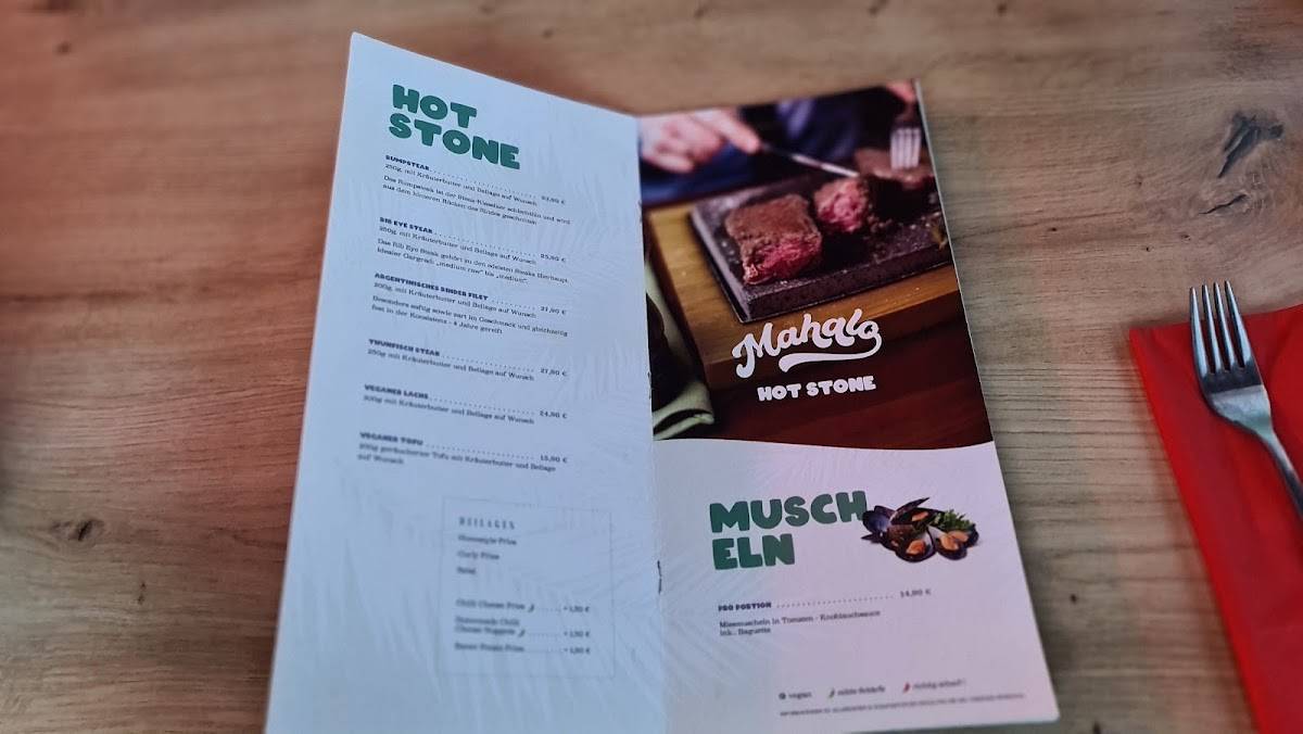 Speisekarte von Mahalo Restaurant & Catering Burger, Bowls & Hot Stone ...