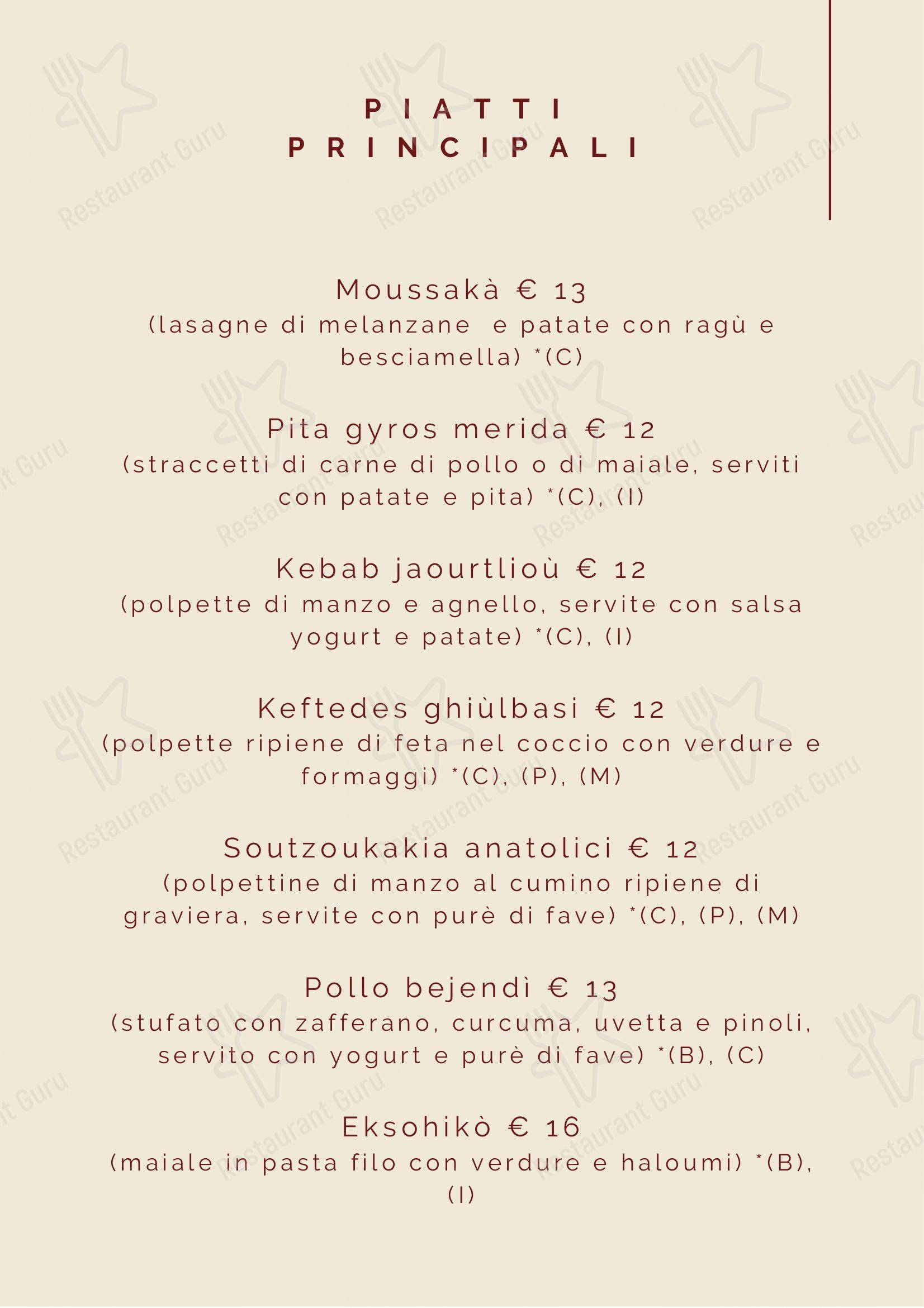 Menu da Makedonia Pisa ristorante, Pisa