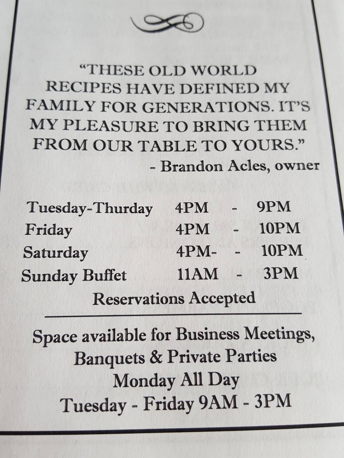 Menu at Mama T's Italian Steakhouse, Huntingburg