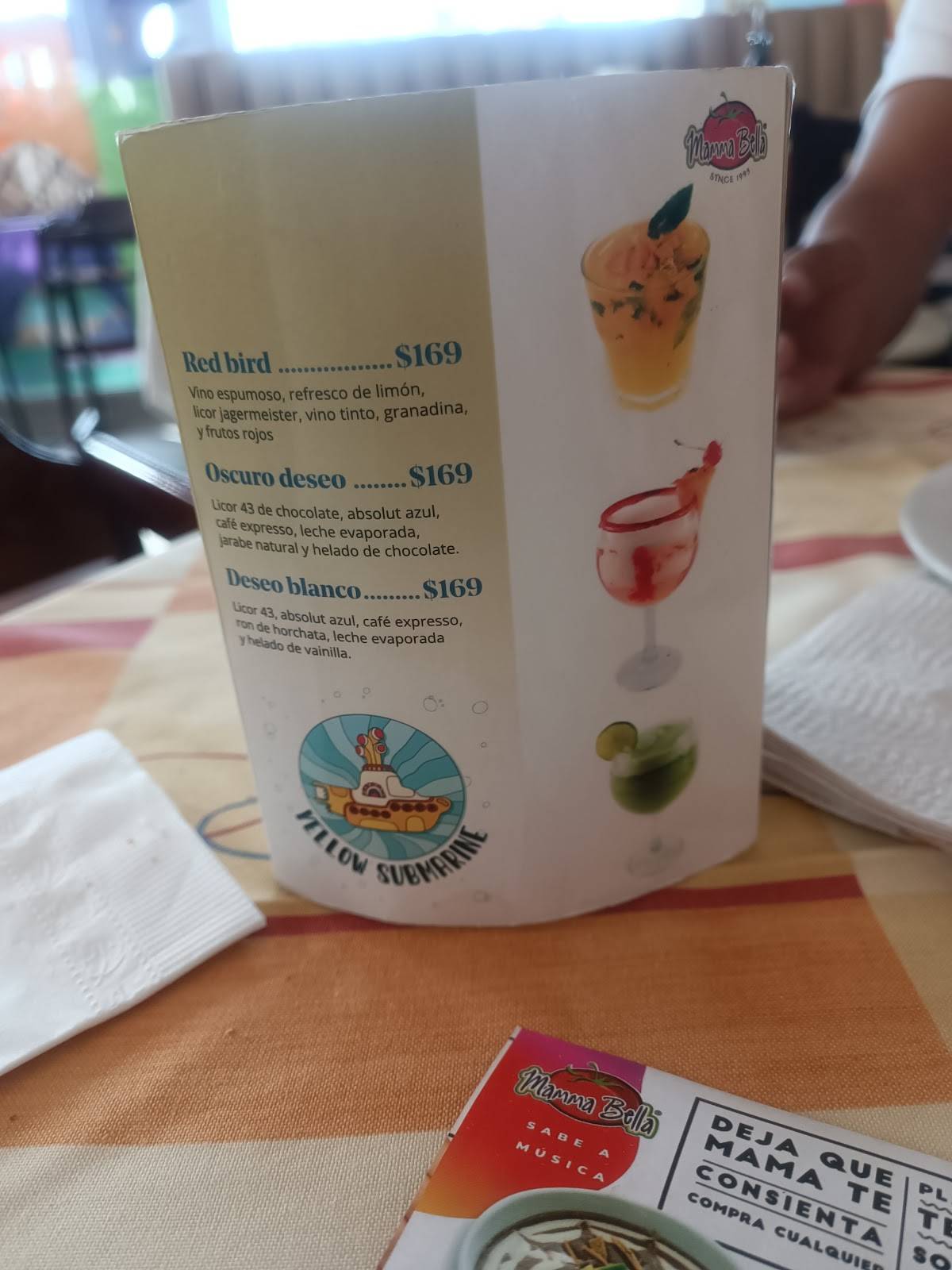 Carta del restaurante Mamma Bella, Ciudad del México, Canal del ...