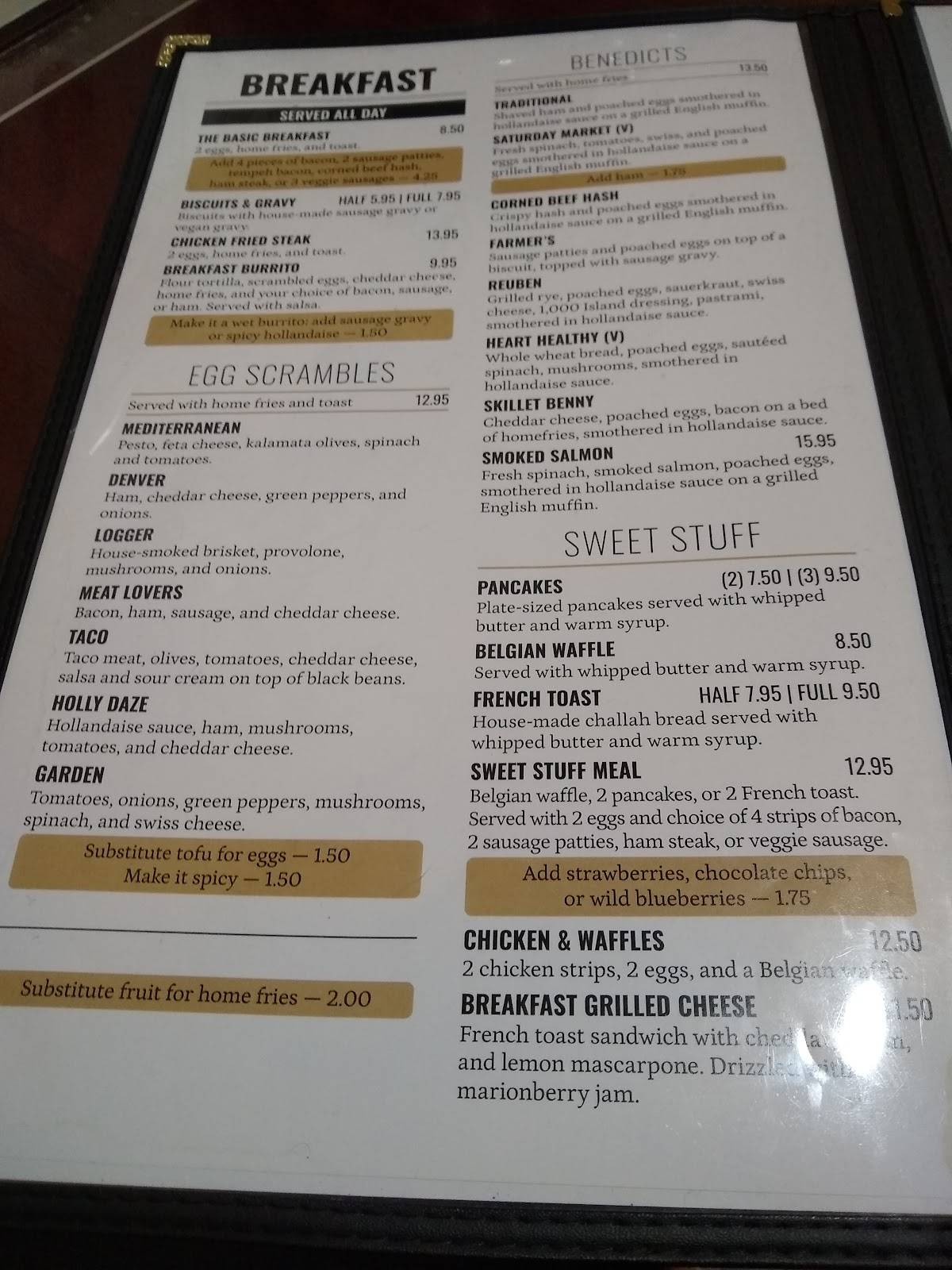 Menu at Mandy's Family Restaurant, Eugene