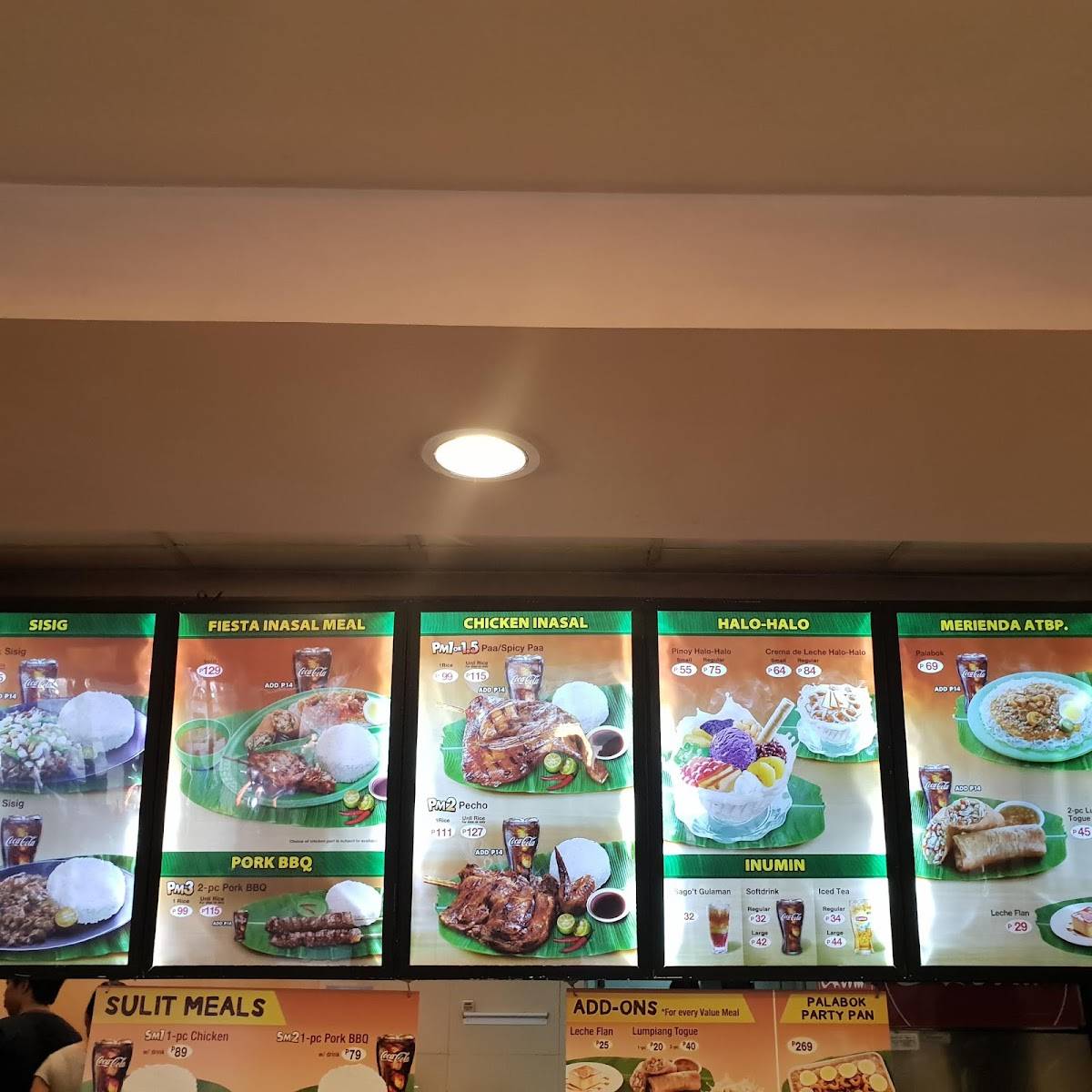 Carta del restaurante Mang Inasal, Manila, Tart Ave Acar We Pedro Gil st