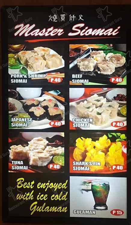 Menu at Master Siomai (Robinsons Supermarket Tagaytay) restaurant ...