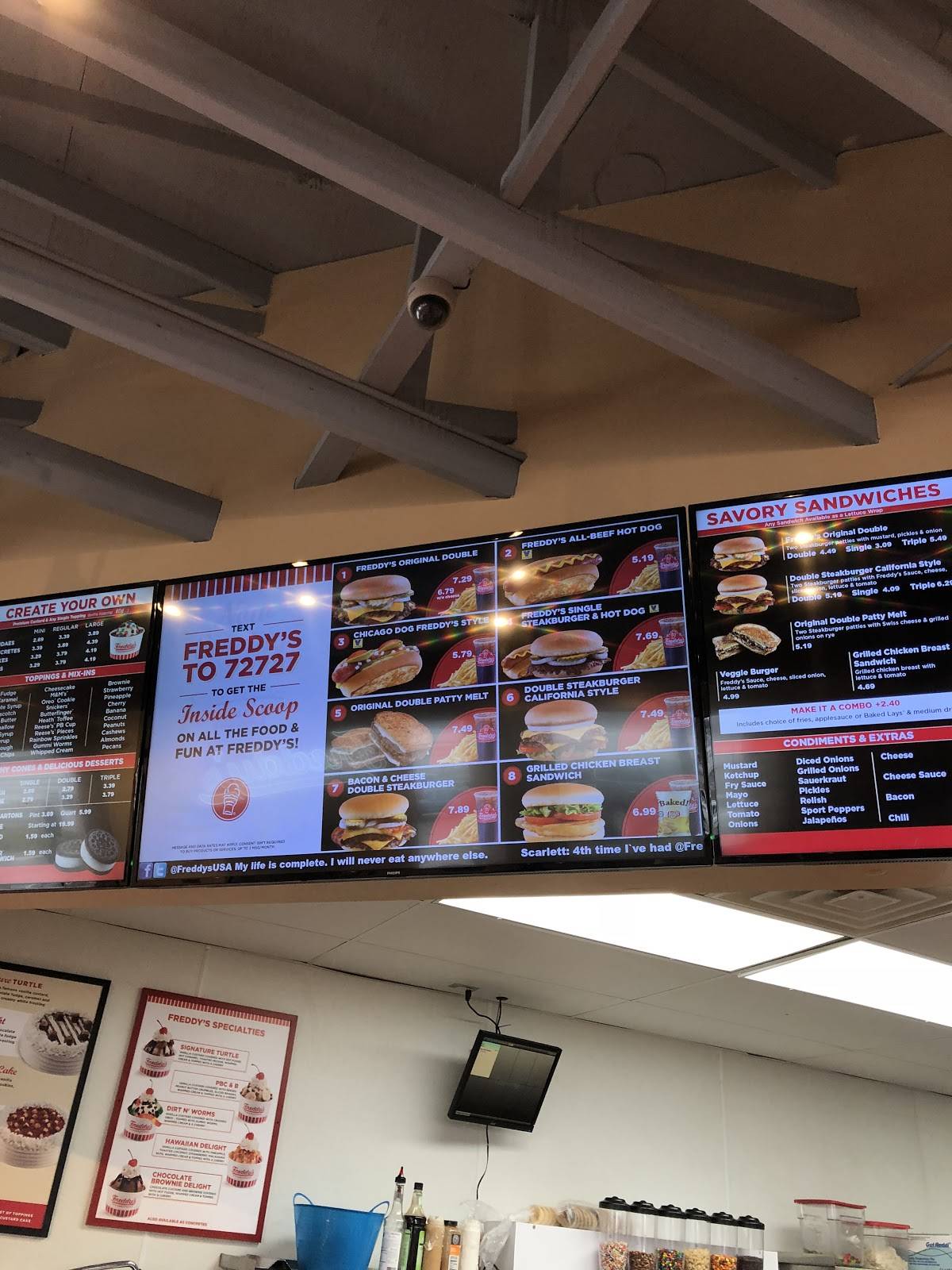 Menu at Freddy's Frozen Custard & Steakburgers fast food, Mattoon