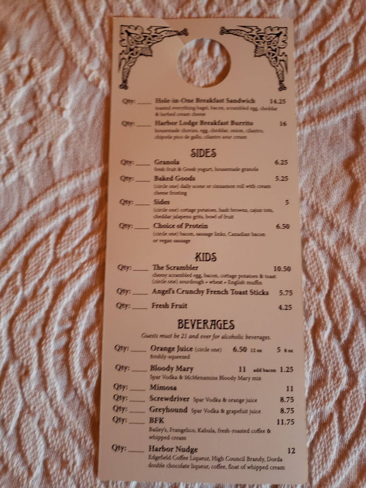 Menu at McMenamins Pub at Kalama Harbor Lodge, Kalama