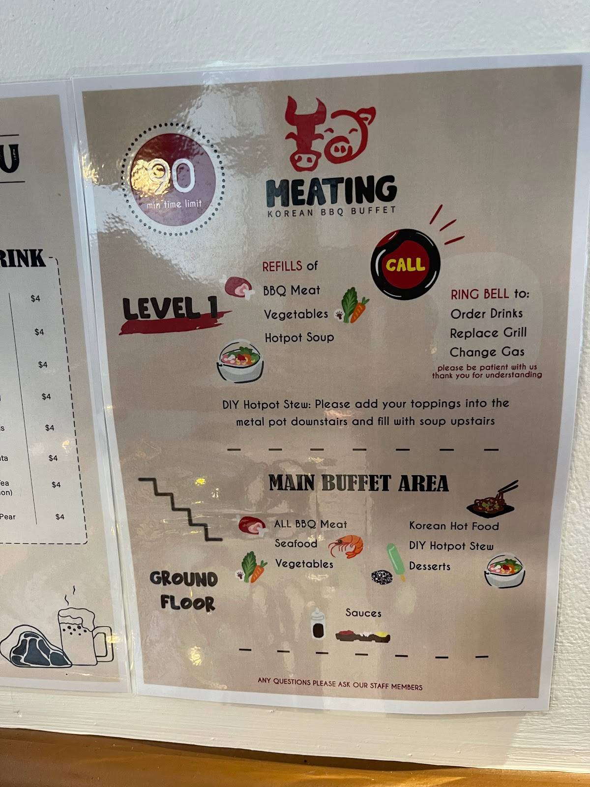 Menu at Meating Korean BBQ Buffet CBD, Melbourne