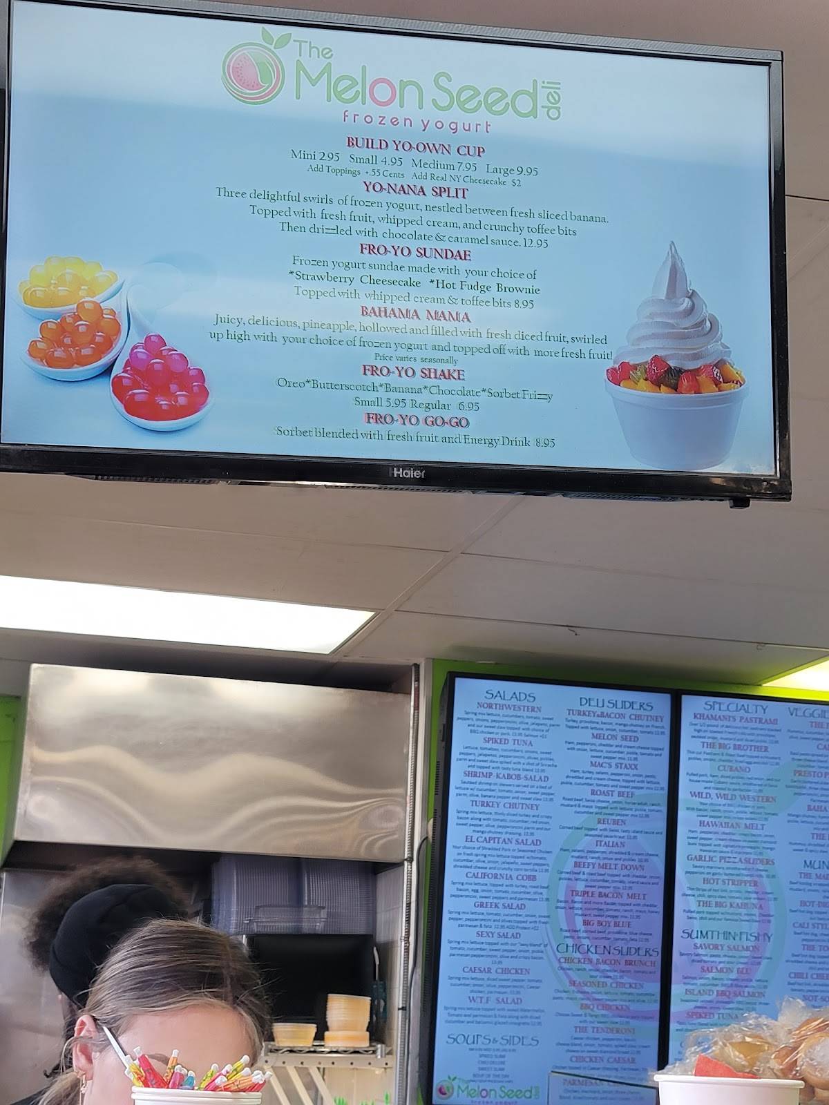 Menu at Melon Seed Deli & Frozen Yogurt fast food, Tacoma