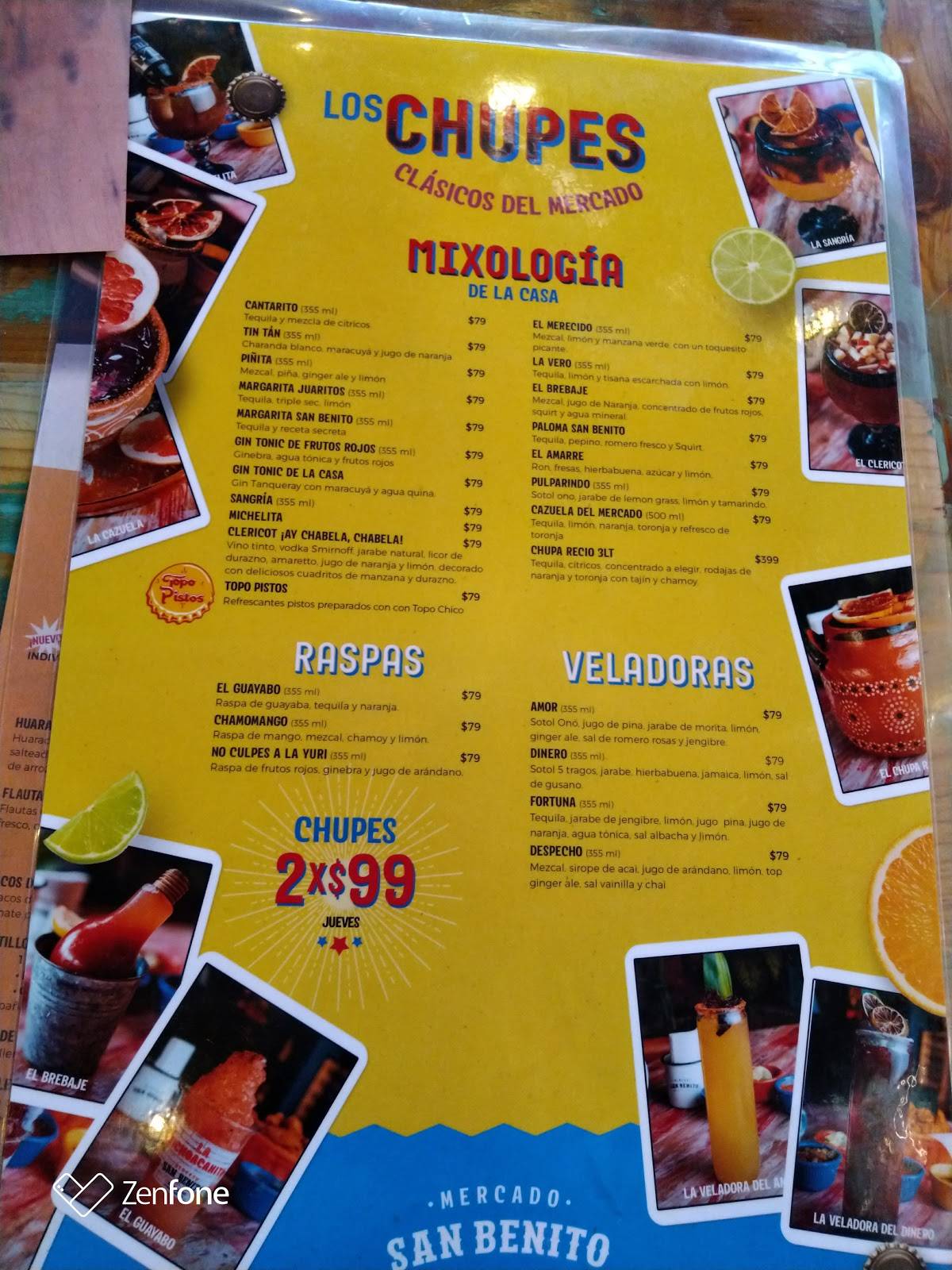 Carta del restaurante Mercado San Benito, Ciudad Juarez