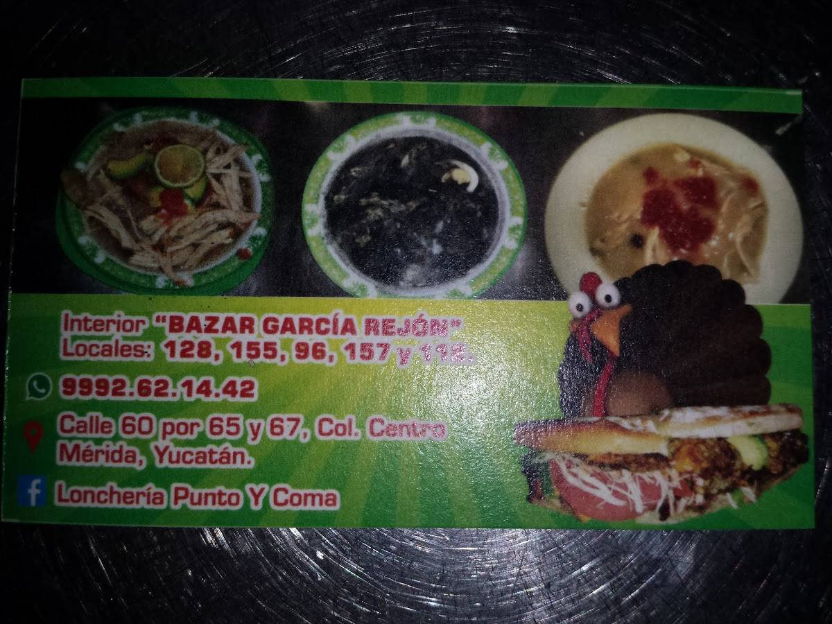 Carta del restaurante Lonchería Punto Y Coma, Merida