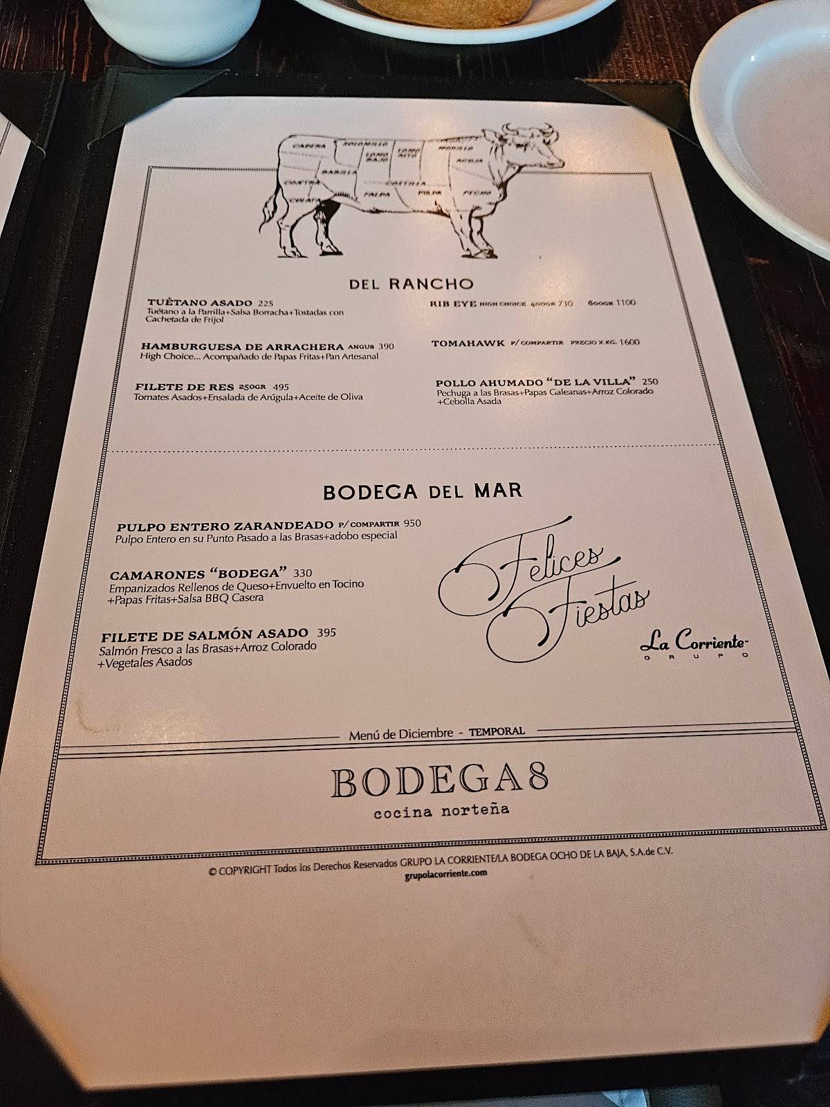 Carta del restaurante BODEGA 8, Mexicali