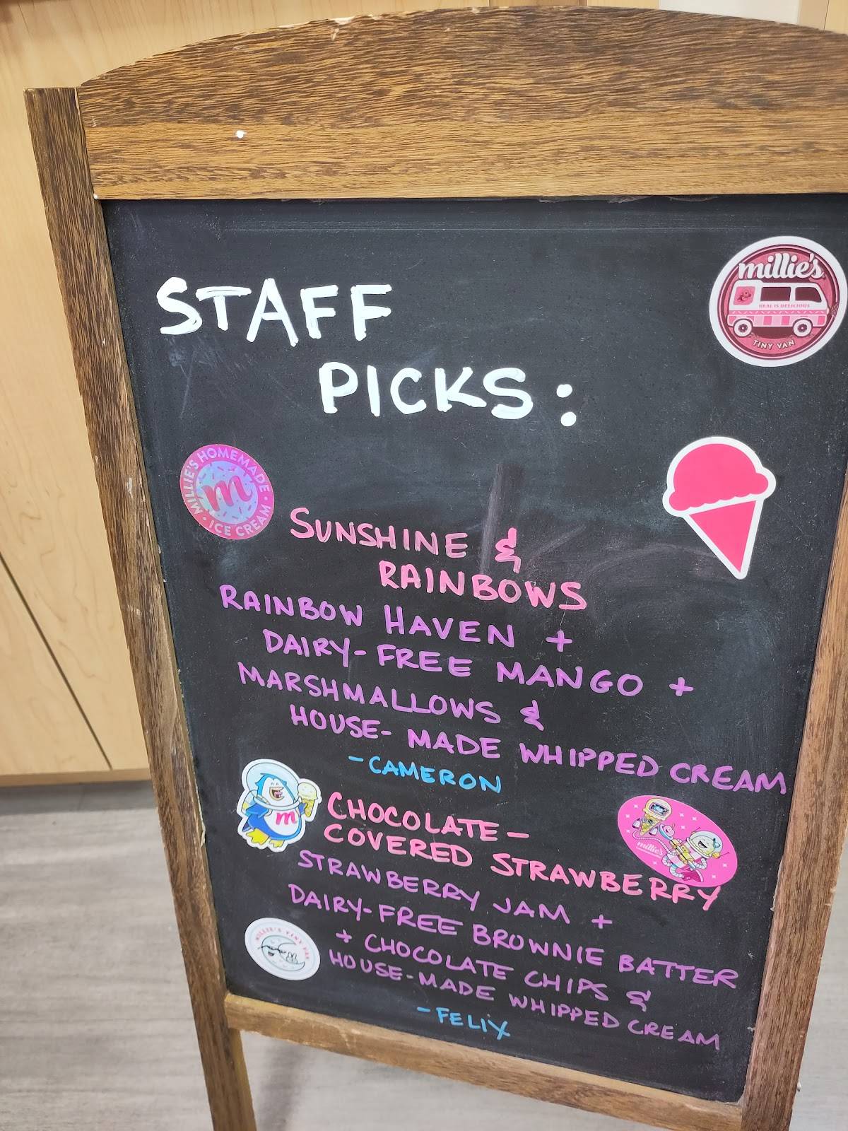 Menu at Millie's Homemade Ice Cream desserts, Pittsburgh, 232 S ...