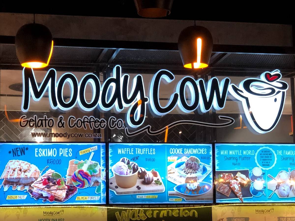 Menu at Moody Cow restaurant, Roodepoort