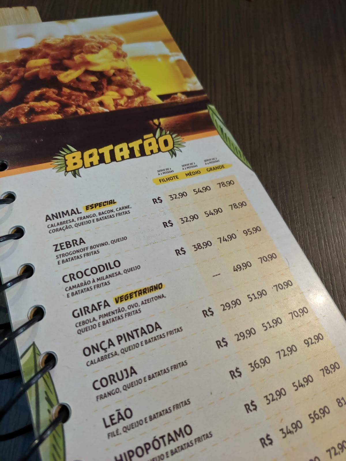 Menu em Mundo Animal Lanchonete Temática Pelotas - Comidas e Bebidas ...