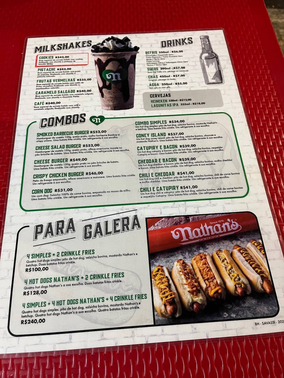 Menu em Nathan's Famous BH restaurante, Belo Horizonte
