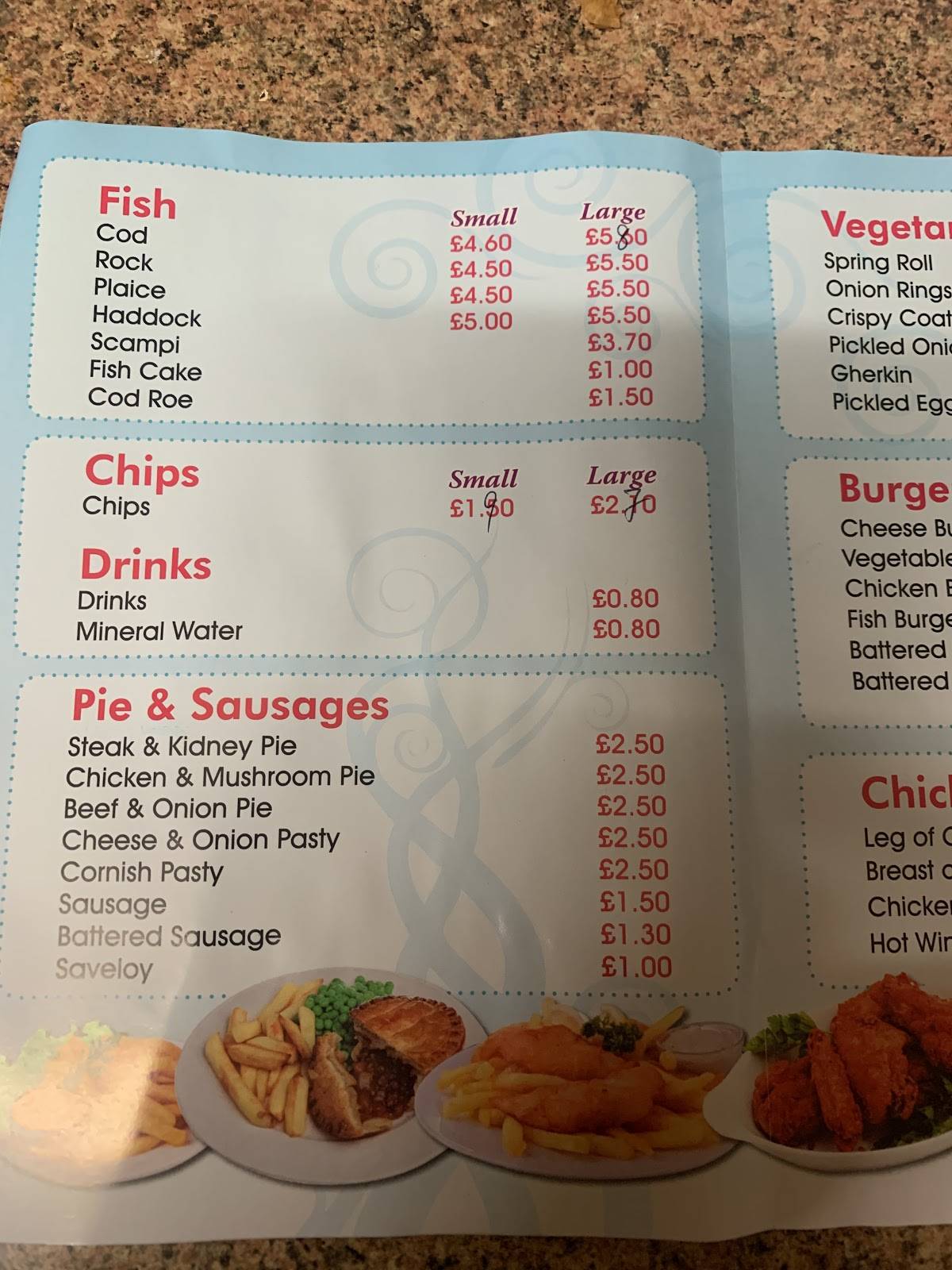 Menu at New Garden Fish Bar, High Wycombe