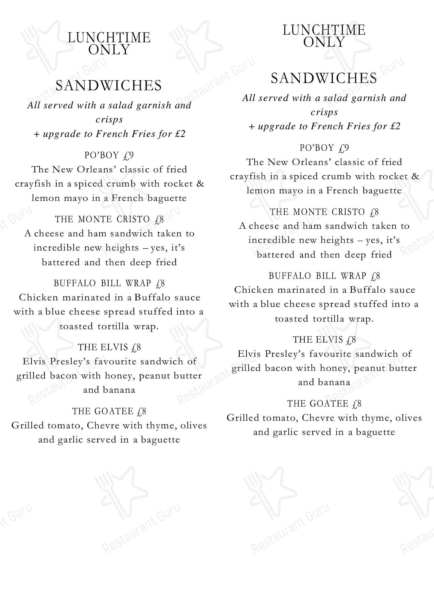 Menu at The New Inn pub & bar, Hurstpierpoint