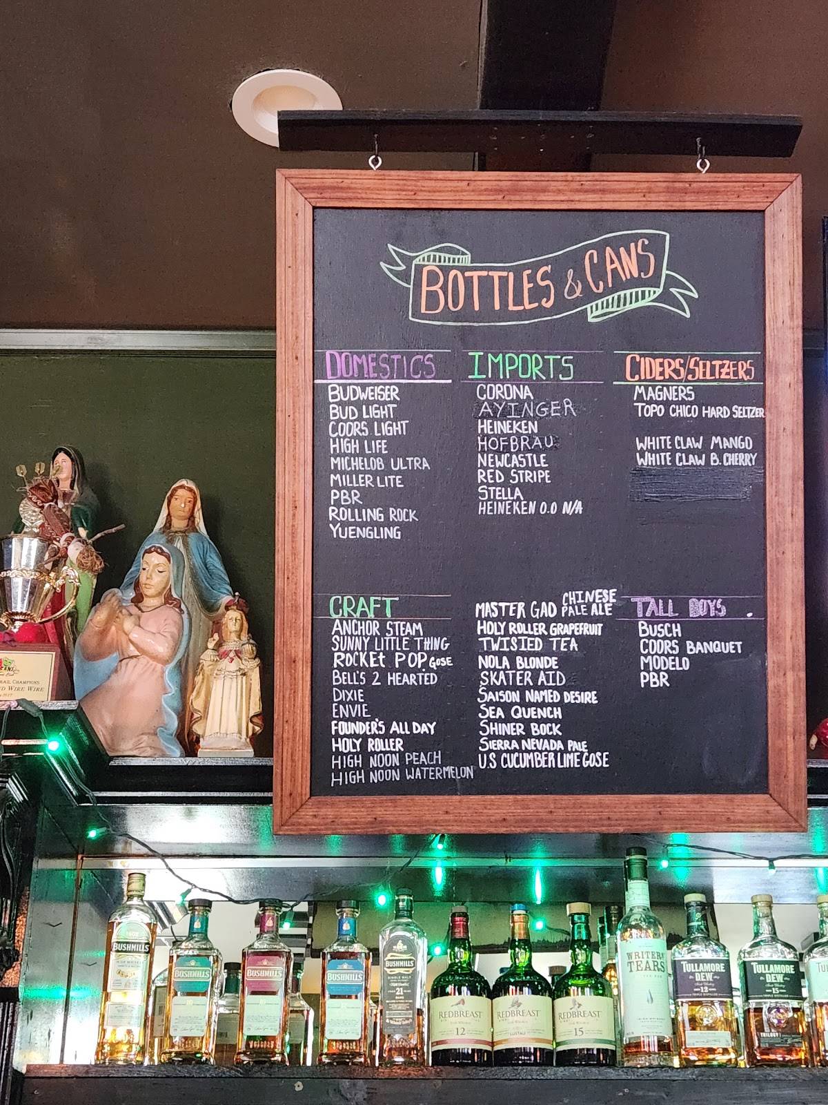 Menu at The Holy Ground Irish Pub, New Orleans
