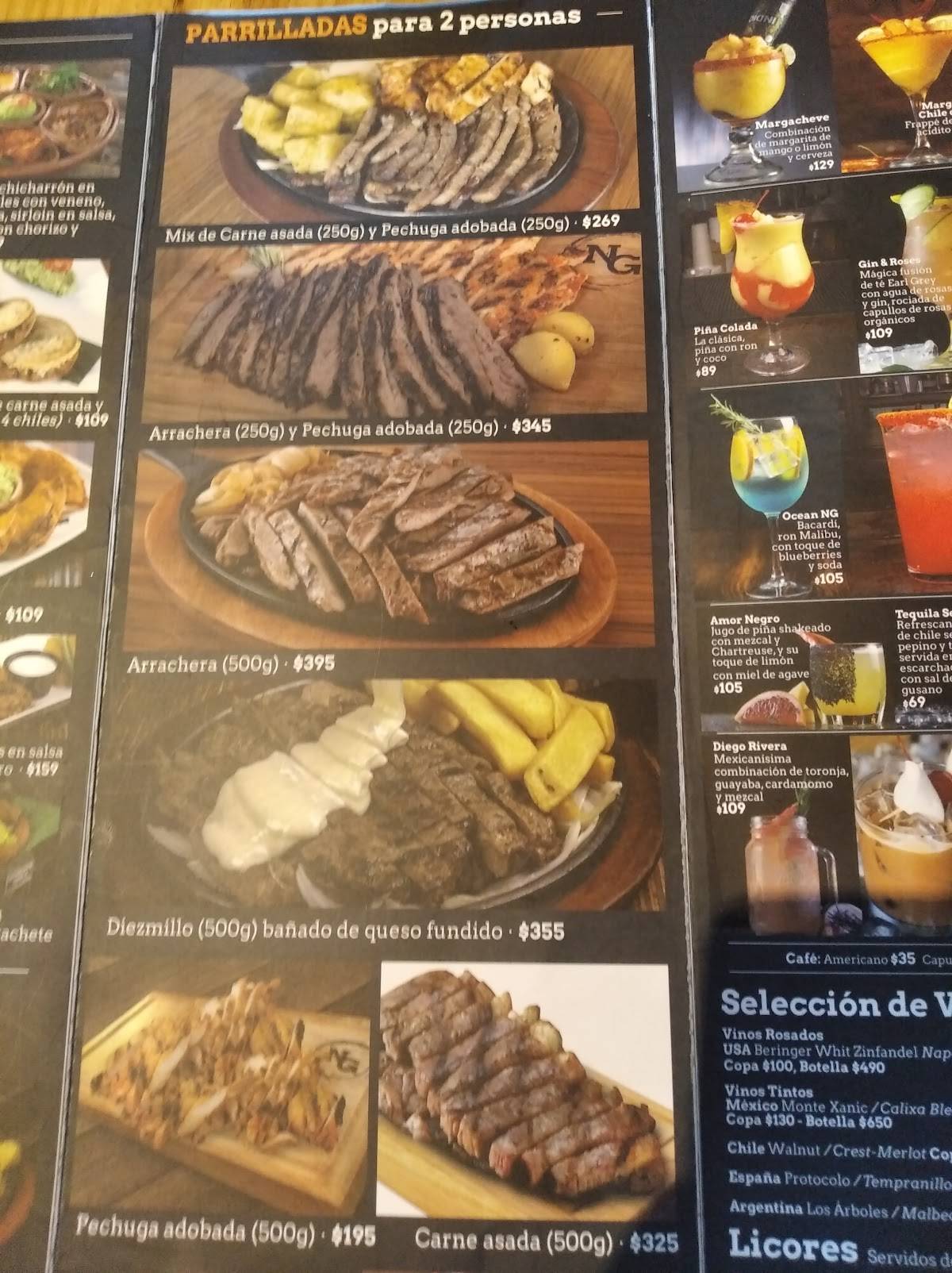 Carta del restaurante Noreste Grill, Guadalupe, Av. Miguel Alemán 5000