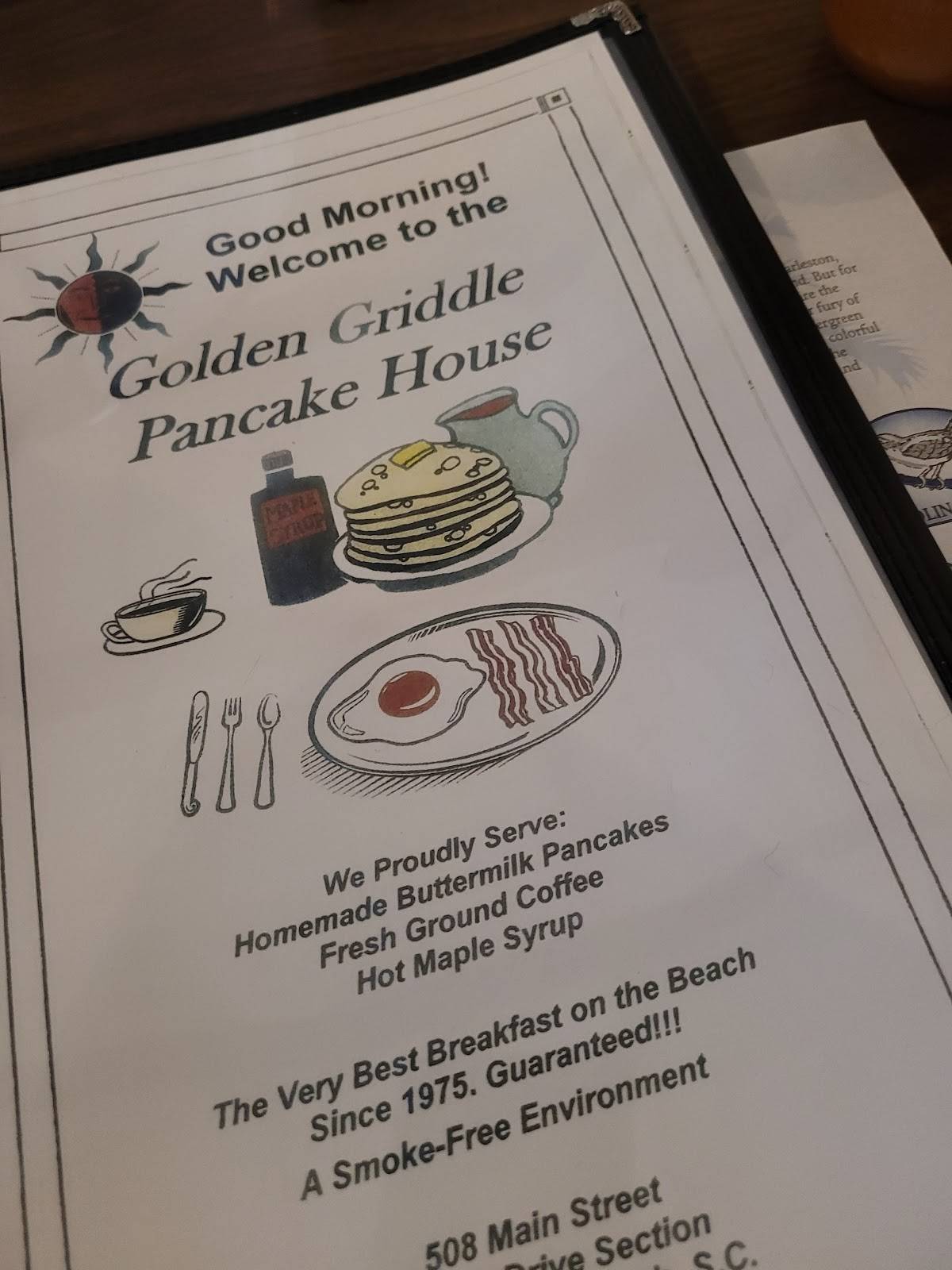 Menu at Golden Griddle Pancake House restaurant, North Myrtle Beach