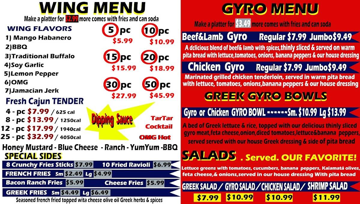 Menu at OMG Seafood Chicken restaurant, Morrisville