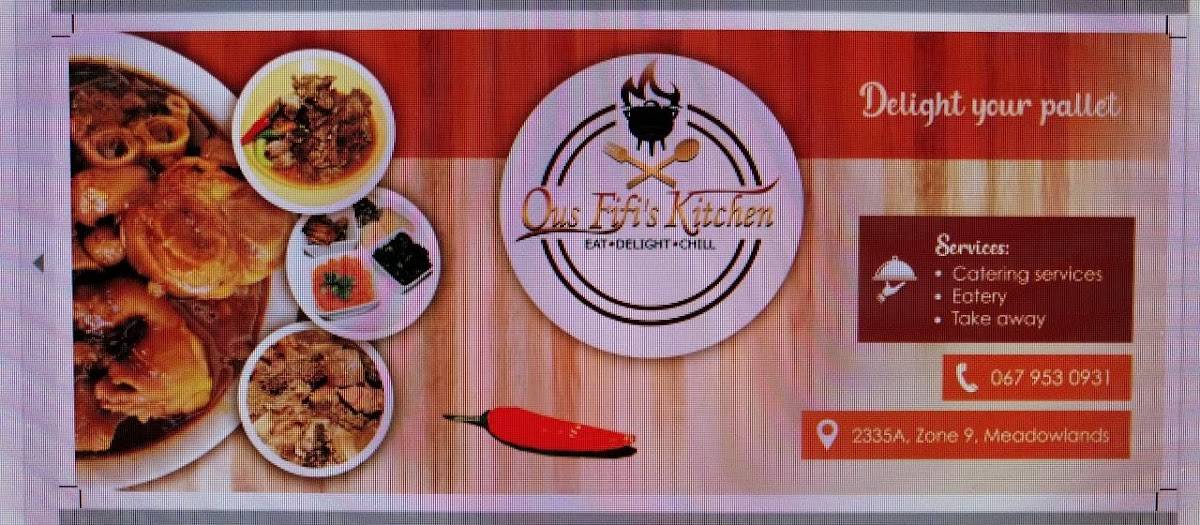Menu at OUS FIFI'S KITCHEN restaurant, Johannesburg