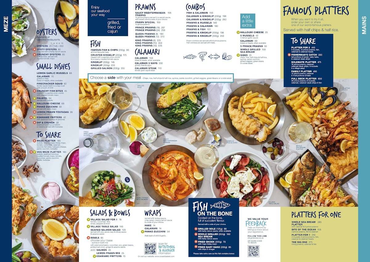 Speisekarte von Ocean Basket Ermelo restaurant, Ermelo, Shop 21