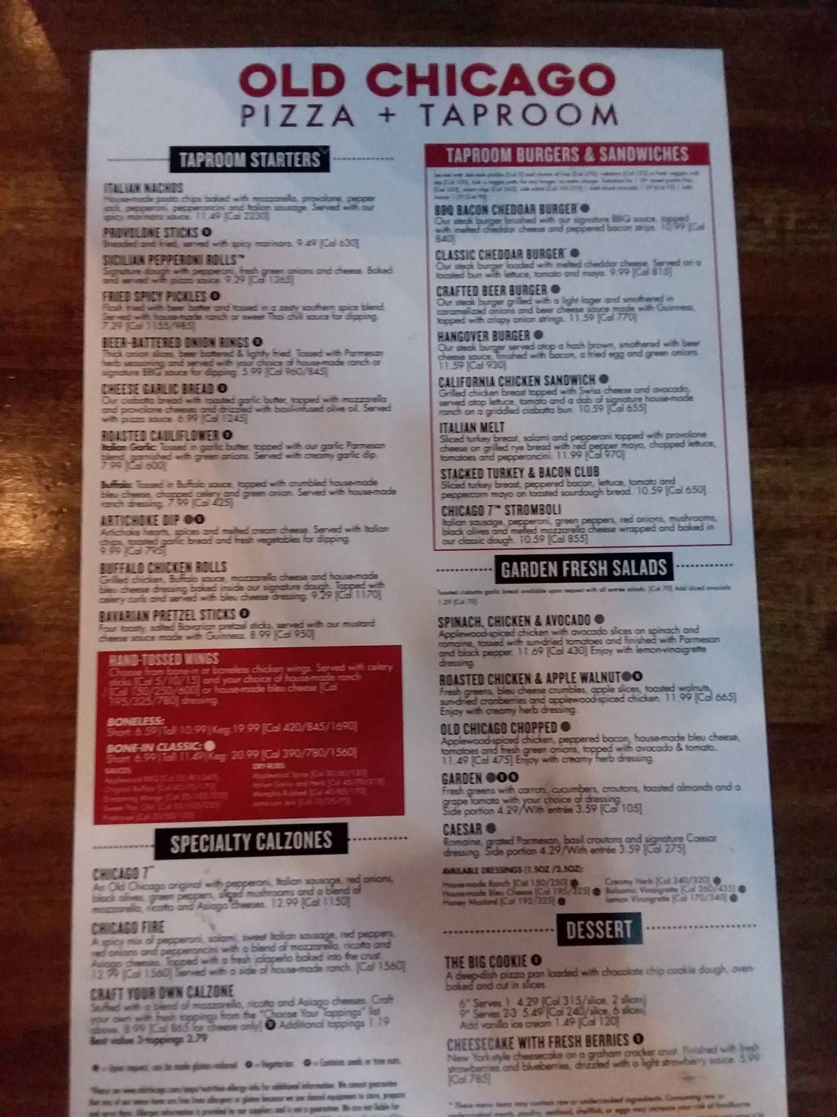 Menu at Old Chicago Pizza + Taproom pub & bar, Rockford