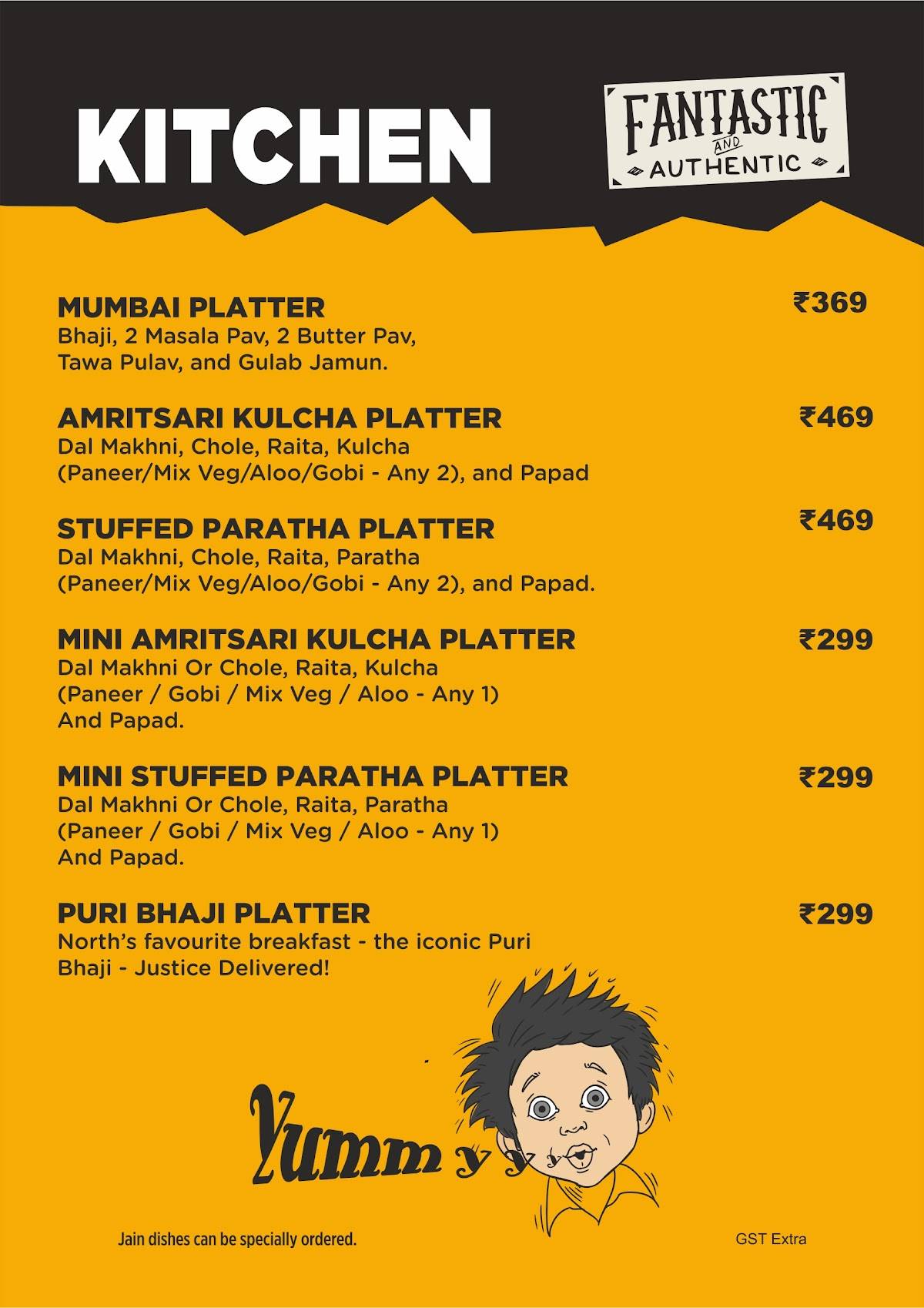 Menu at Old School Rest-Story, Vadodara