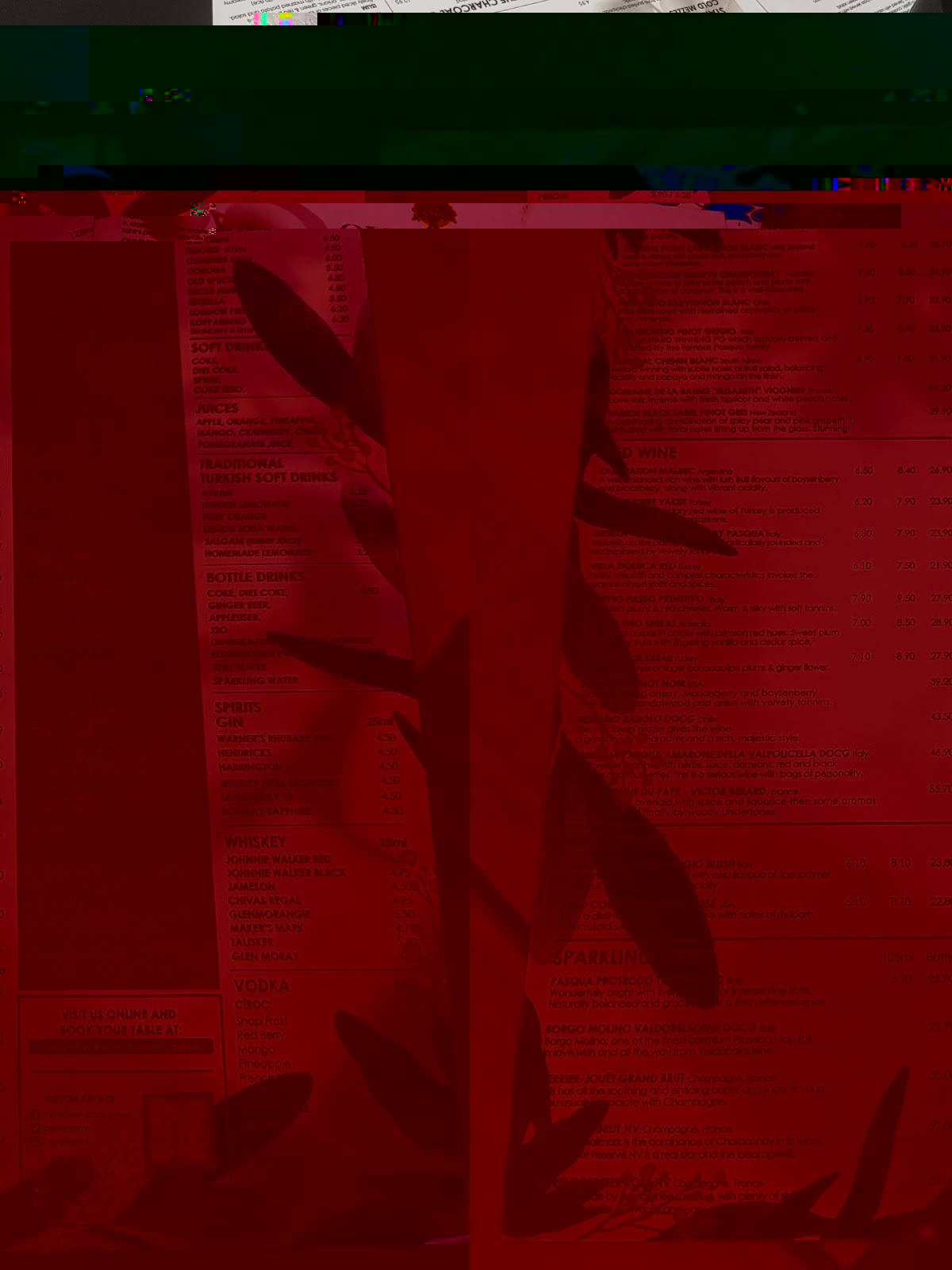 Menu at Olive Tree Turkish Mediterranean Restaurant and Bar, Milton Keynes