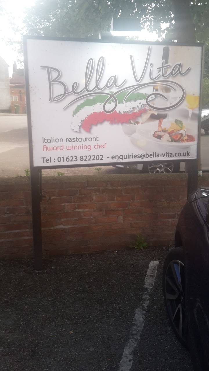Menu at Bella Vita restaurant, Ollerton and Boughton