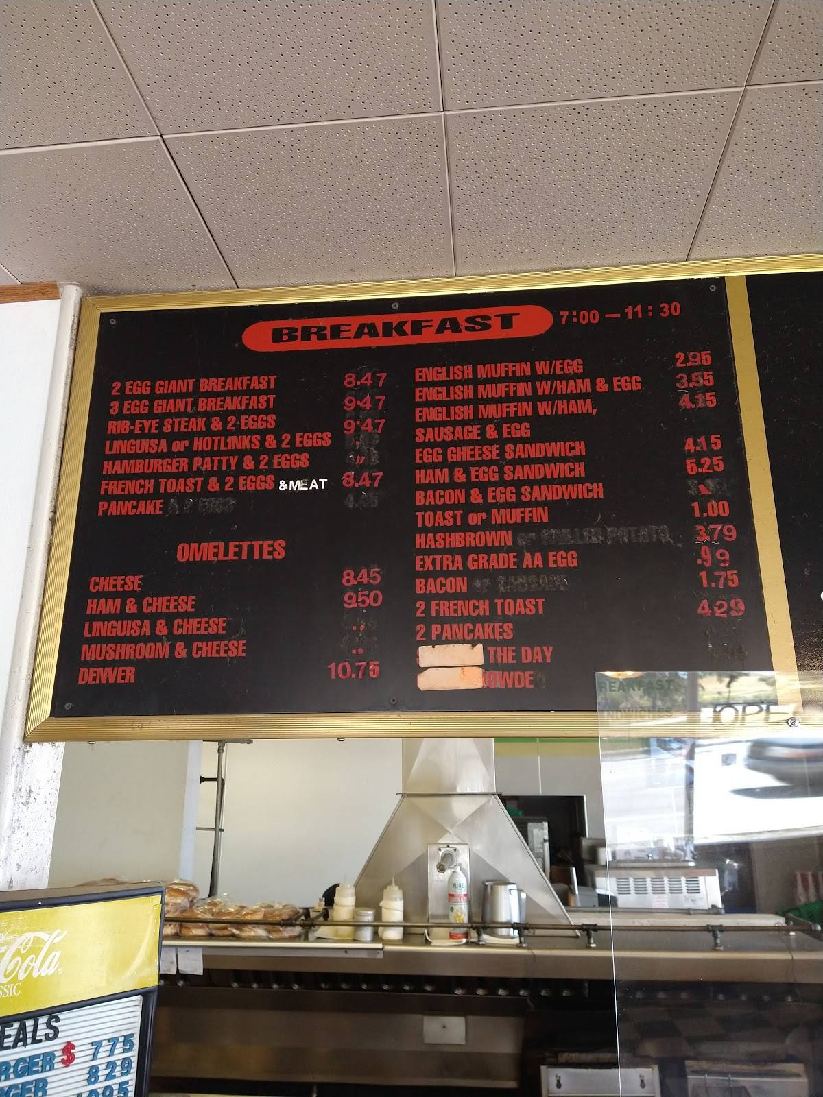 Menu at Original Giant Burger restaurant, San Leandro, 750 Doolittle Dr