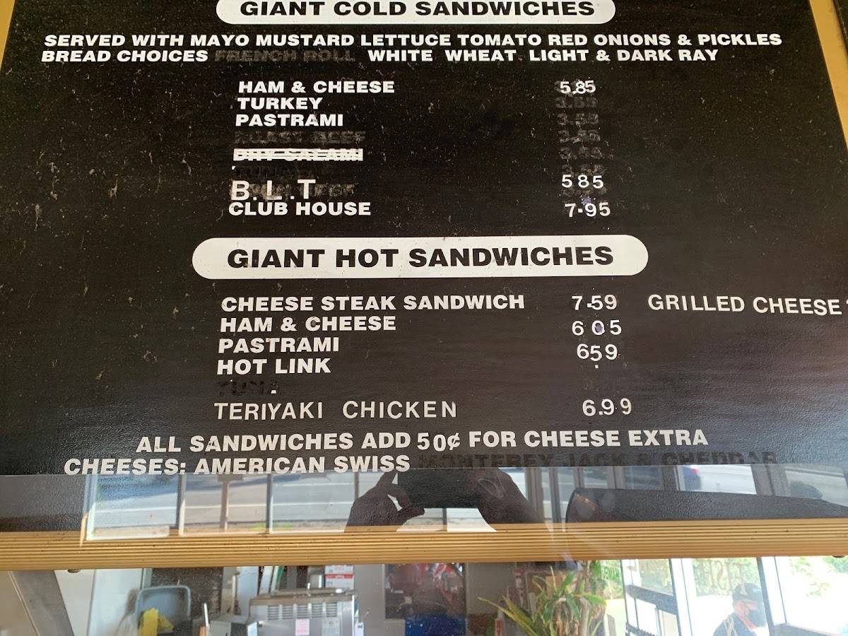 Menu at Original Giant Burger restaurant, San Leandro, 750 Doolittle Dr