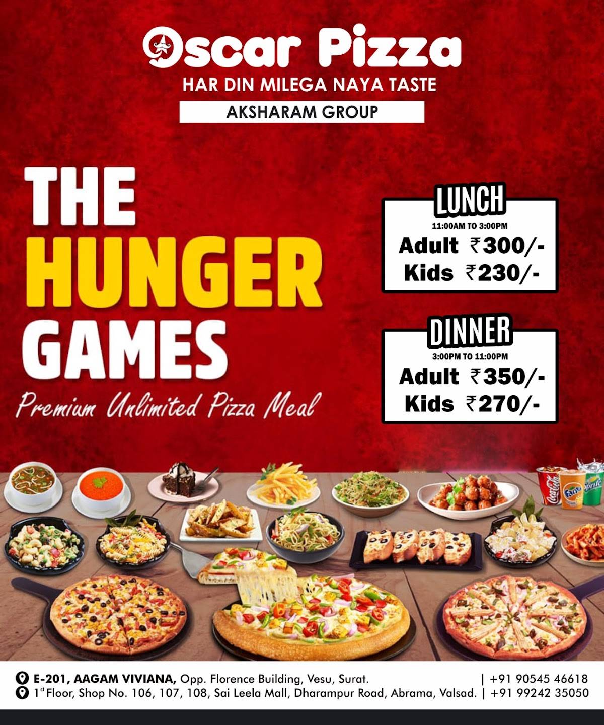 Menu at Oscar Pizza, Surat