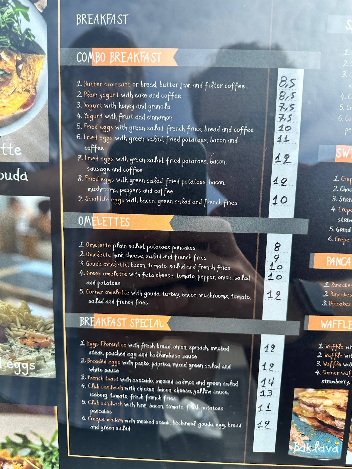 Menu at Our Corner, Restaurant - Breakfast, Thera