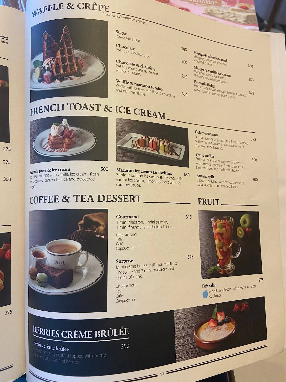 Menu at PAUL Boulangerie et Patisserie cafe, Taguig, G/F Bench Tower